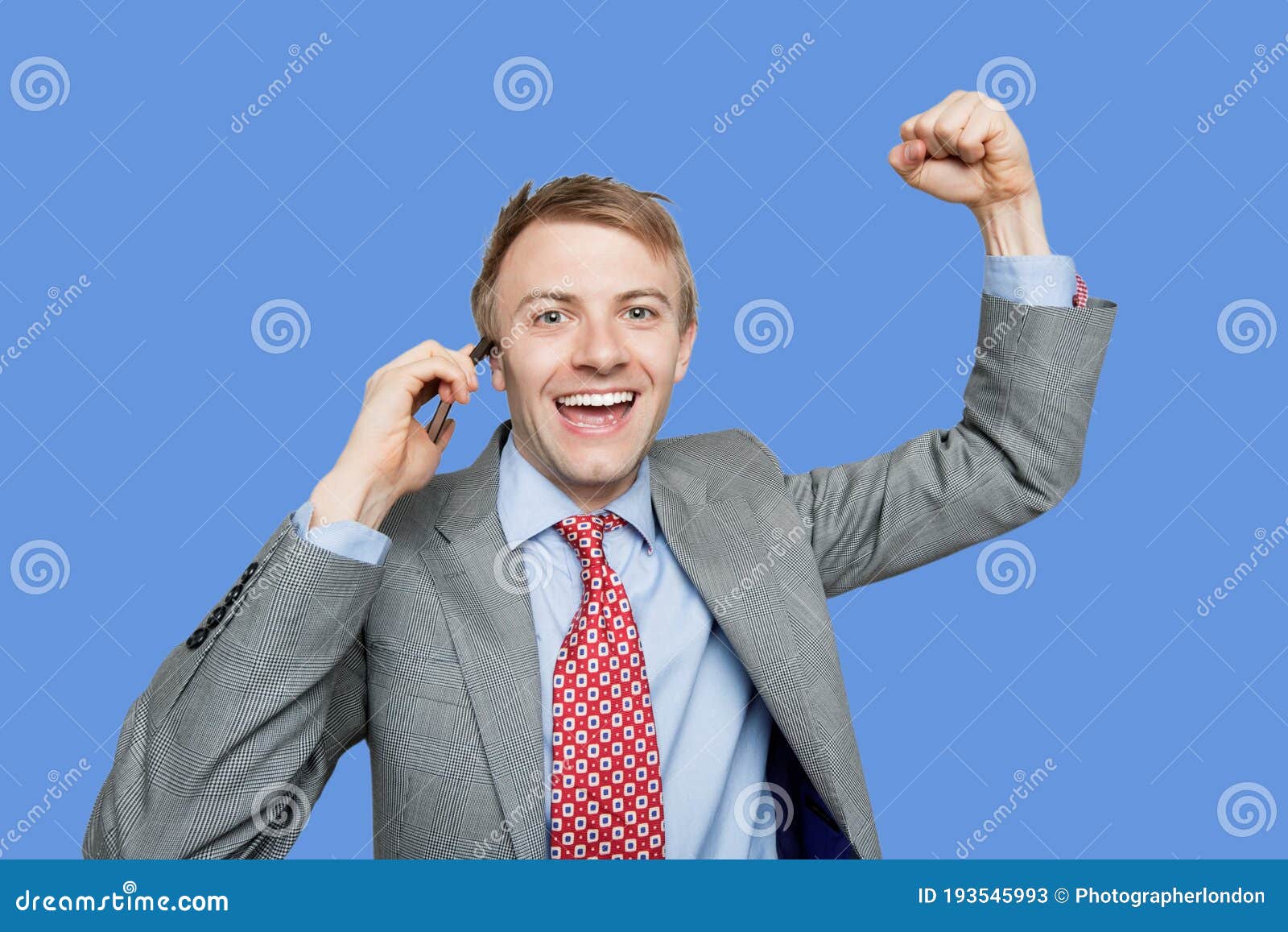 Happy Businessman on a Phone Call Stock Image - Image of employee ...