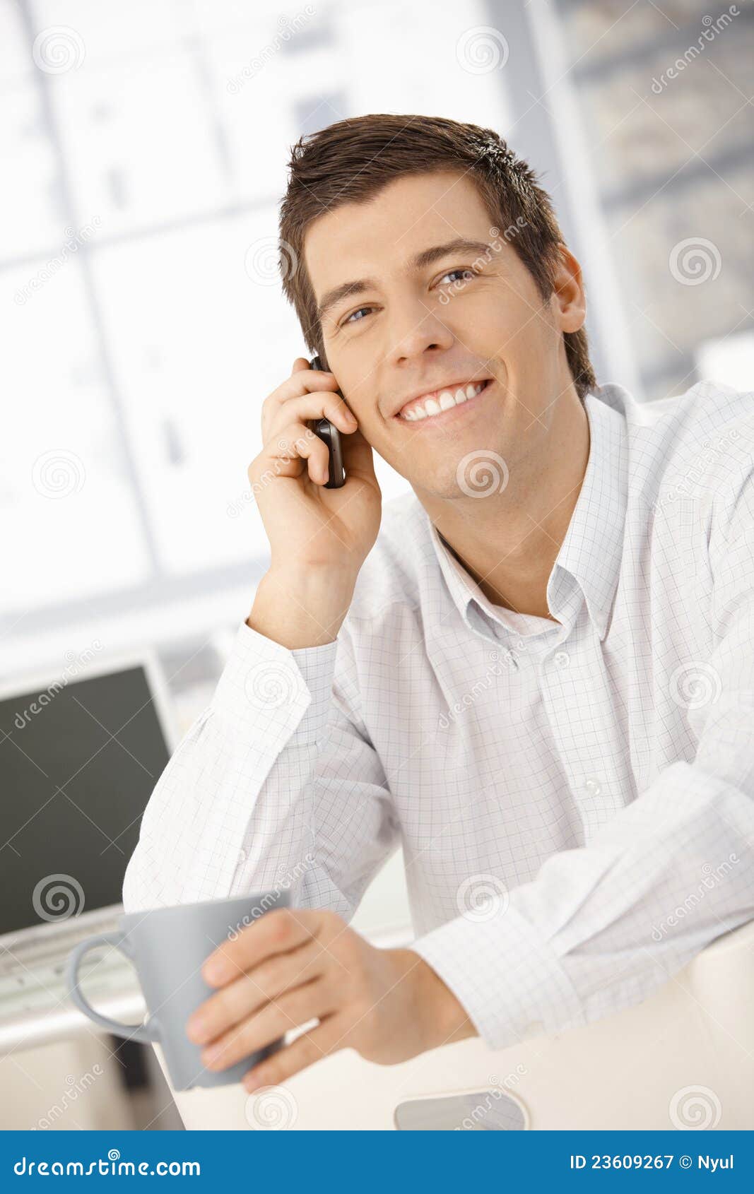 Happy Businessman on Phone Call Stock Image - Image of european ...