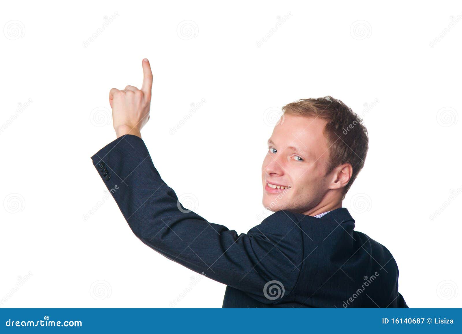 Happy Businessman Pointing with His Finger Stock Image - Image of ...