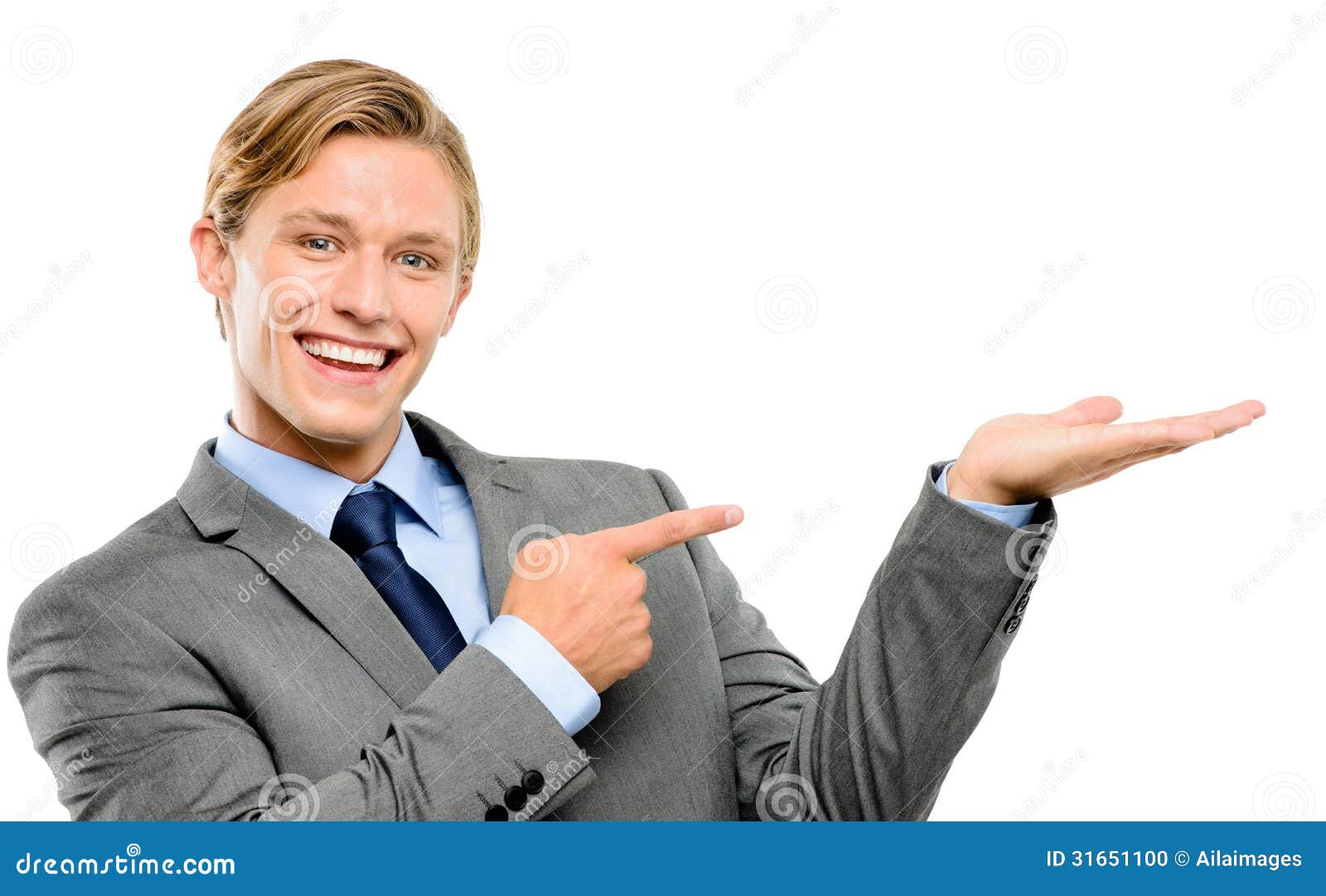 Happy Businessman Pointing Isolated on White Background Stock Photo ... Happy Businessman Pointing Isolated on White Background Stock Photo ...