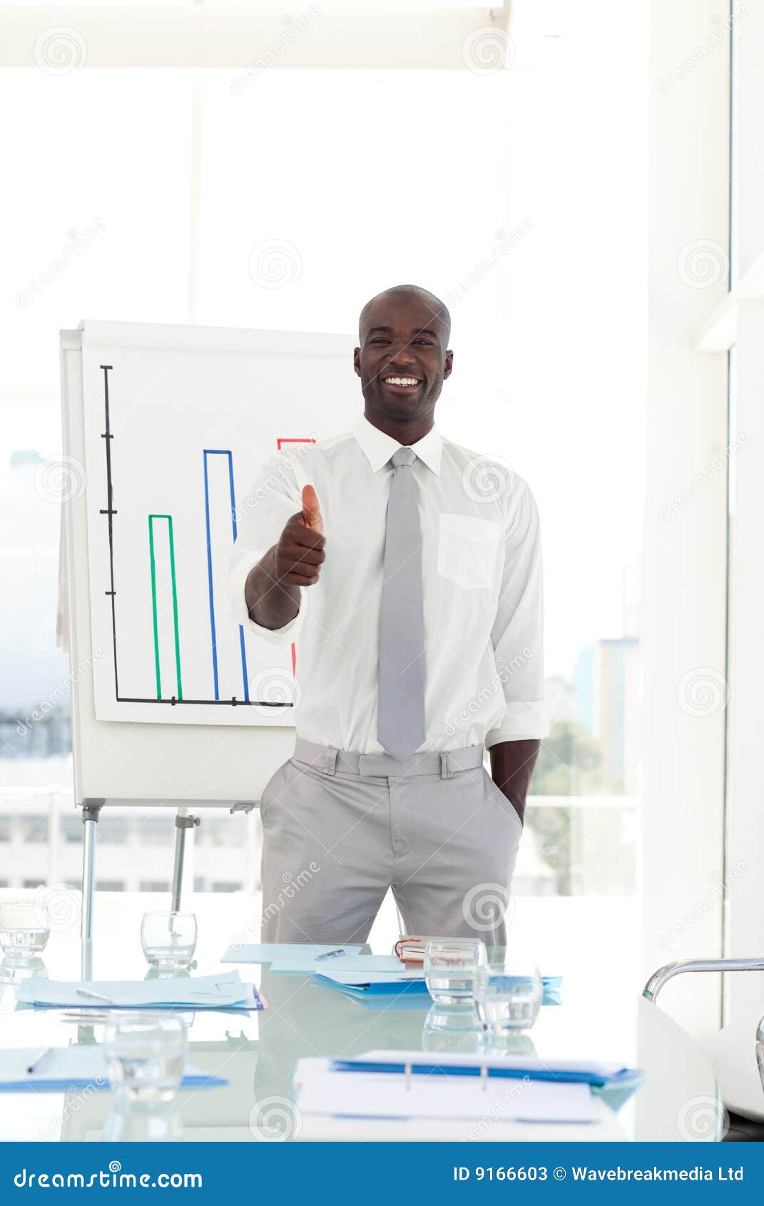 Happy Businessman after Presentation Stock Image - Image of meeting ...