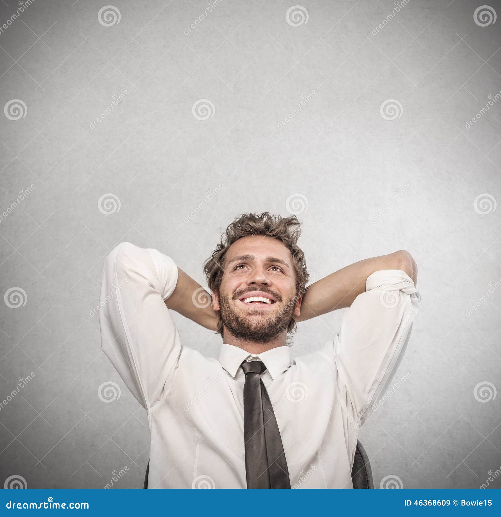 Happy Businessman Relaxing Himself Stock Image - Image of office ...
