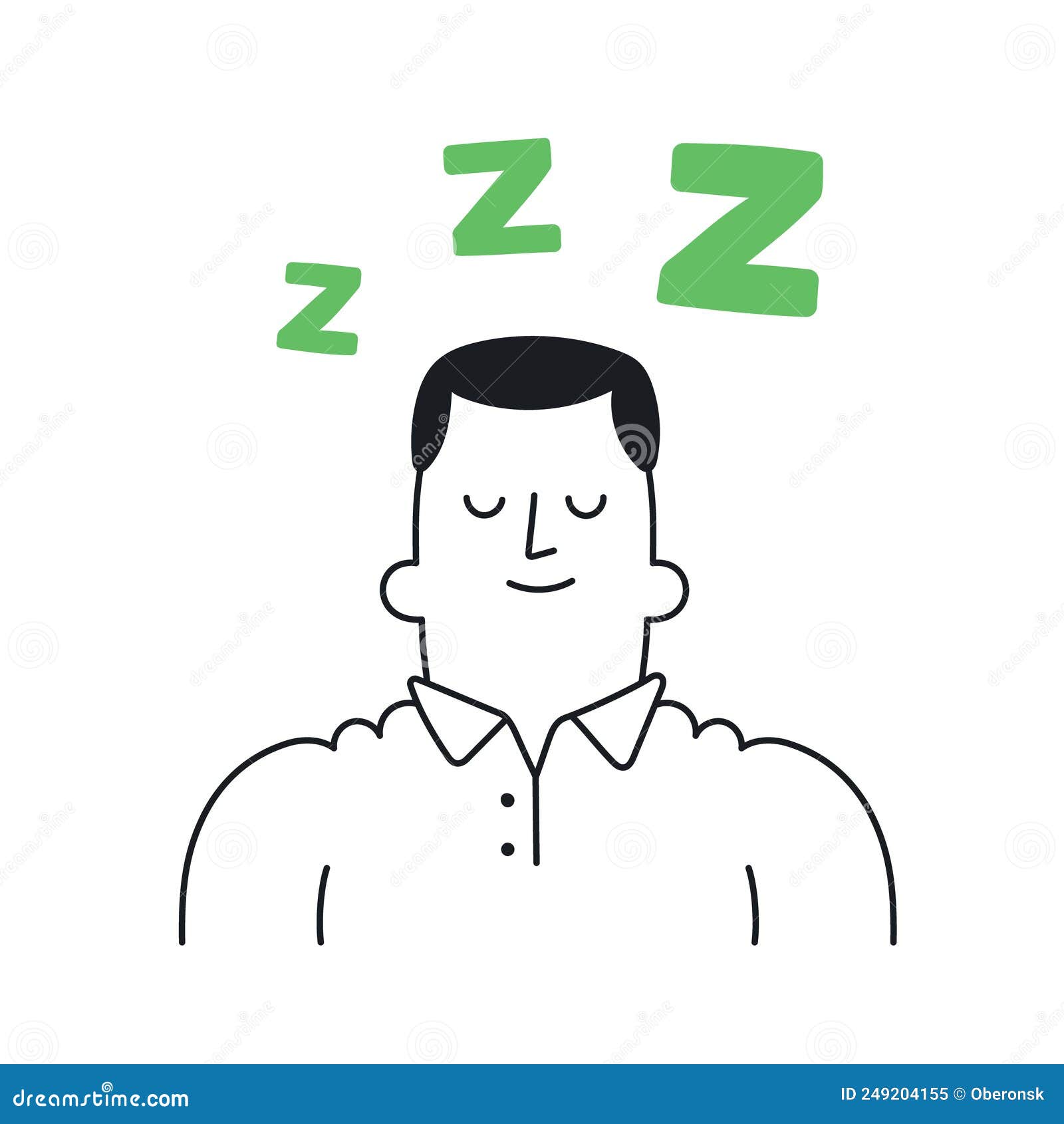 Happy Businessman Resting and Sleeping. Outline, Linear, Thin Line ...