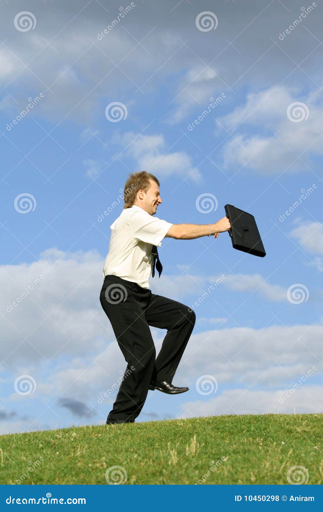 Happy businessman running stock photo. Image of work - 10450298