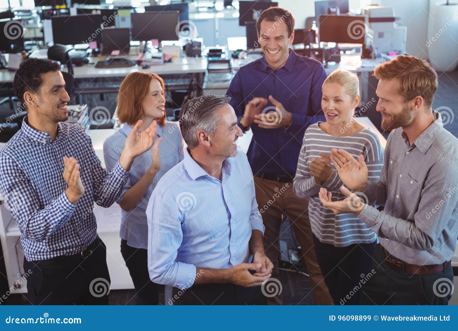 294 Happy Businessman Standing Colleagues Clapping Stock Photos - Free ...