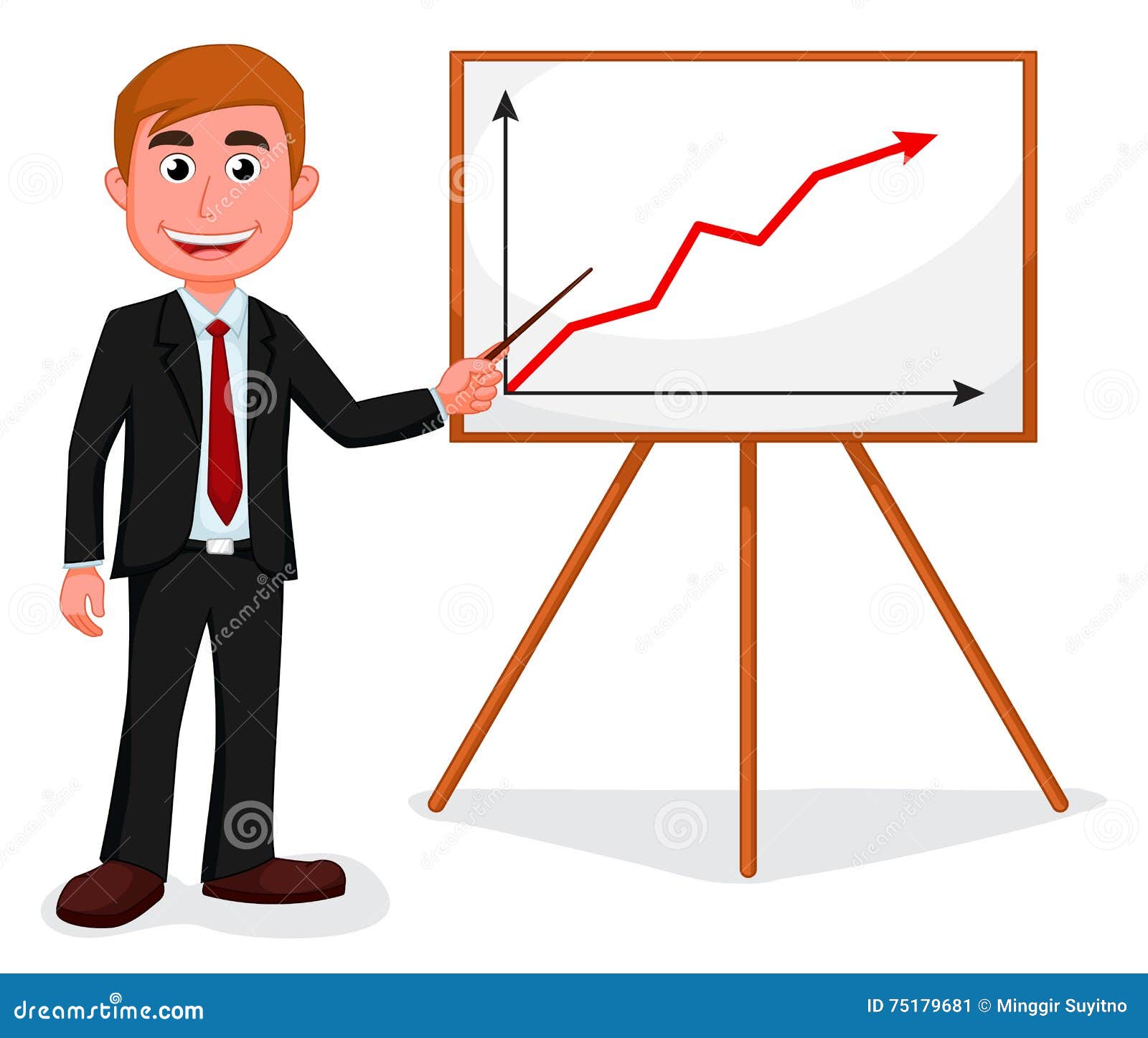 Happy Businessman Standing for Good Presentation Stock Vector ...