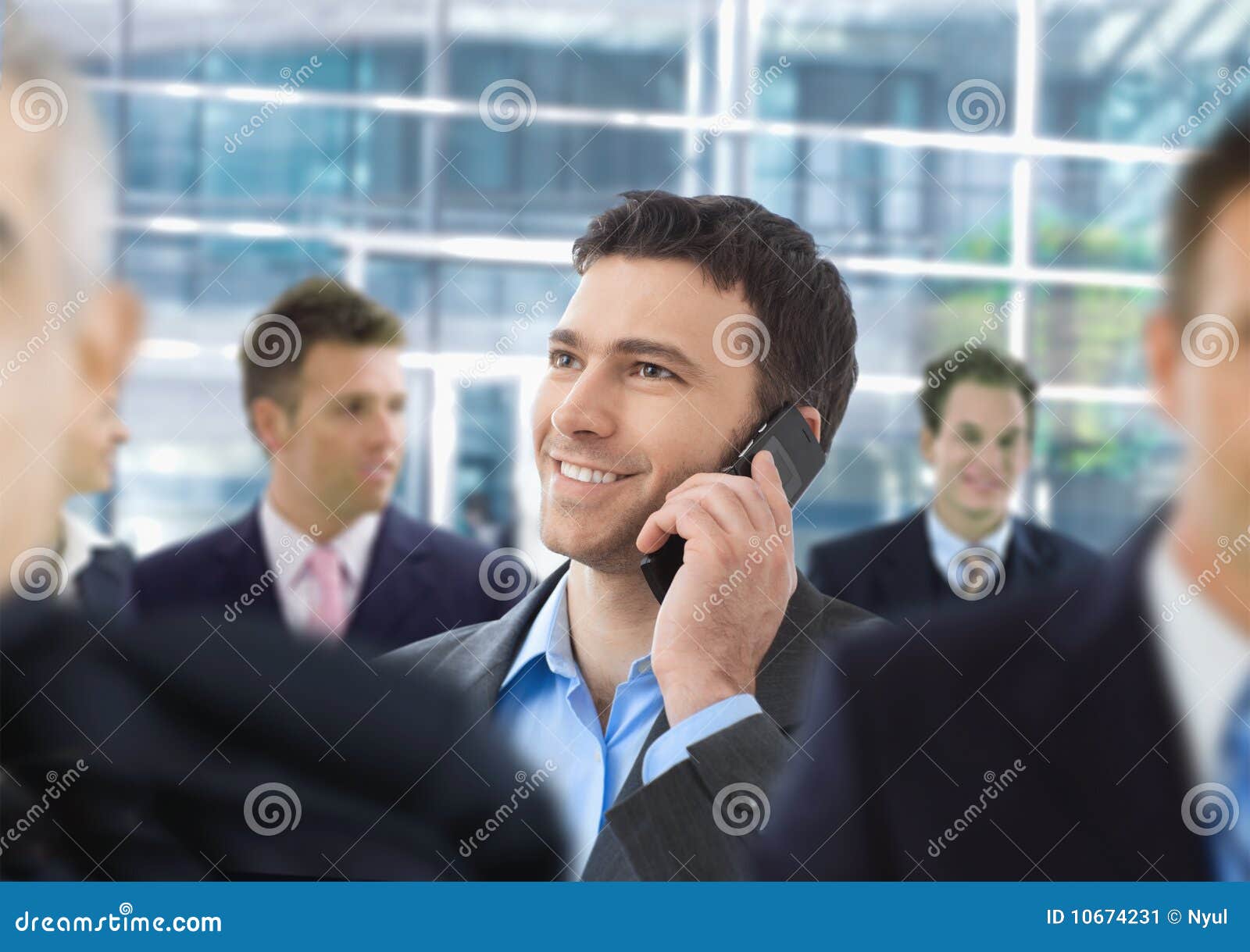 Happy Businessman Talking on Mobile Stock Image - Image of determined ...