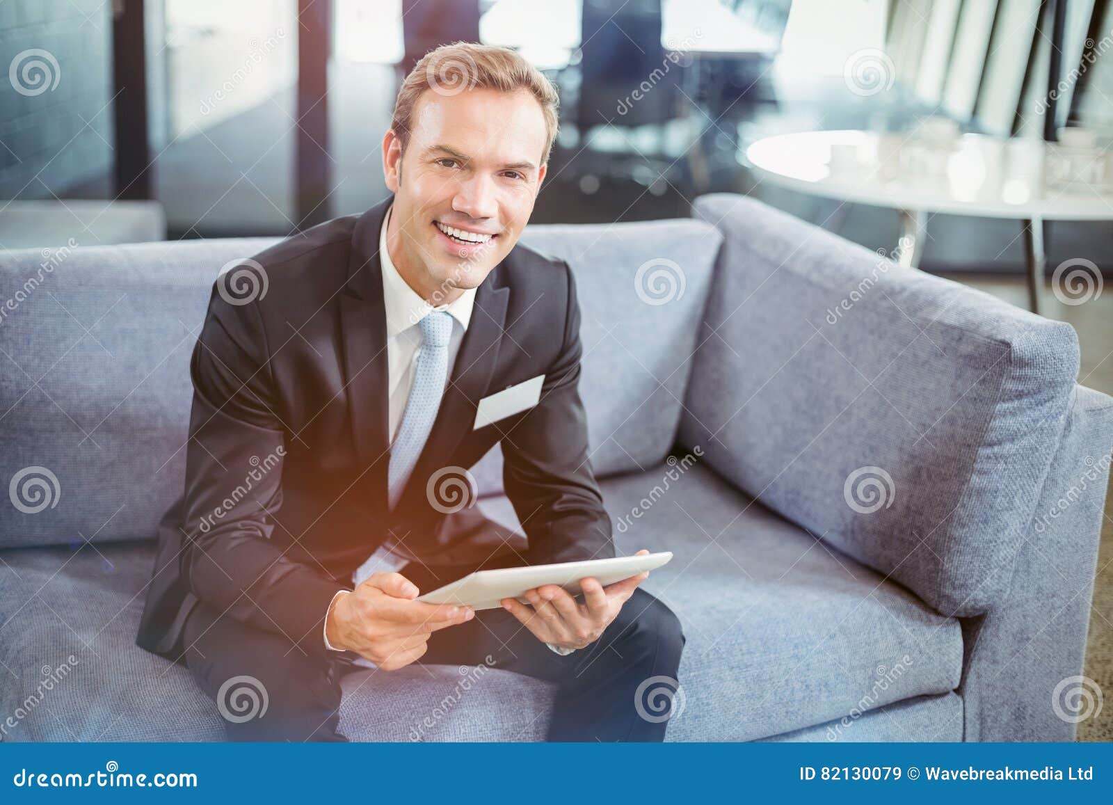 Happy Businessman Using Digital Tablet Stock Image - Image of generated ... Happy Businessman Using Digital Tablet Stock Image - Image of generated ...