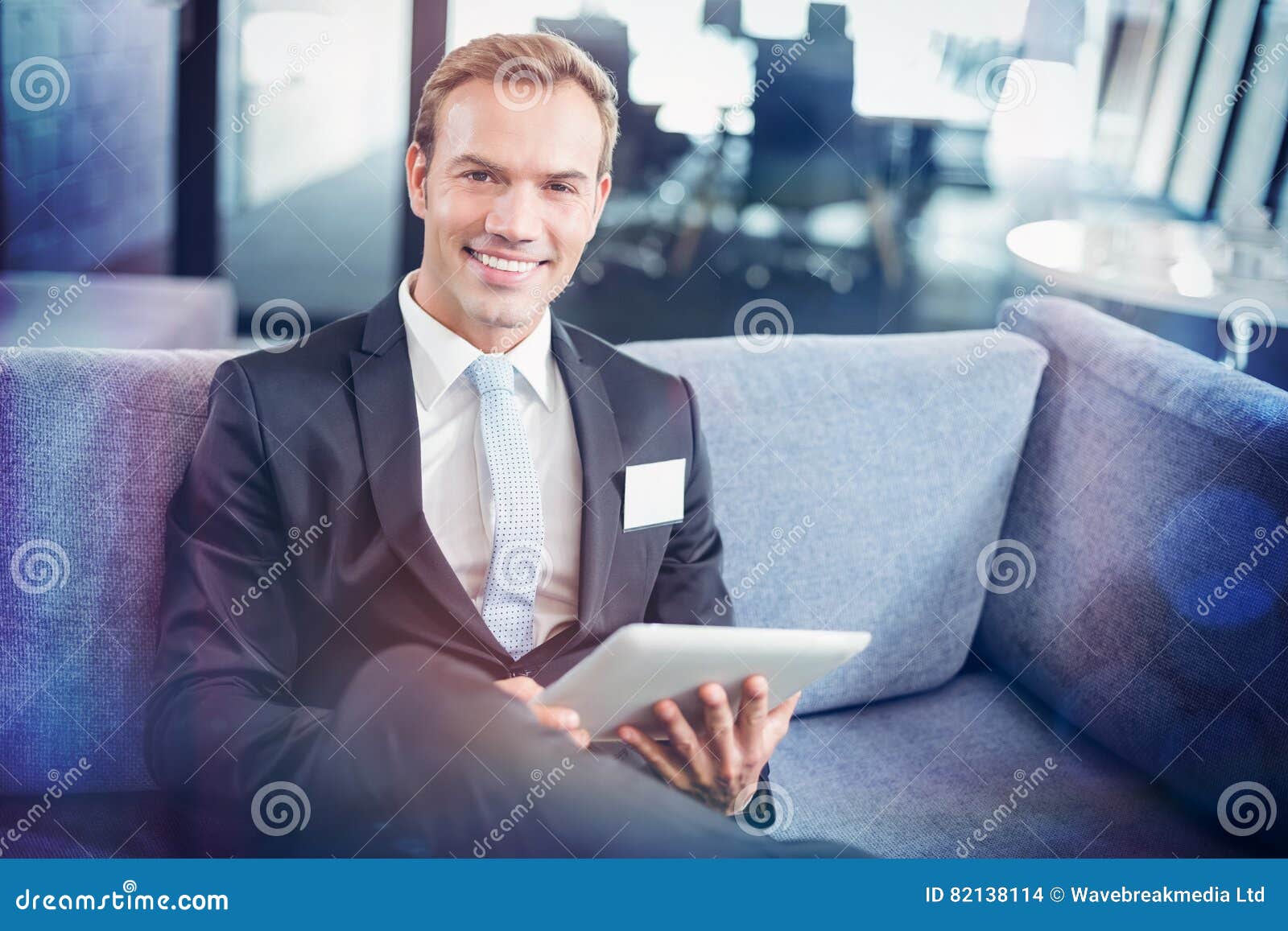 Happy Businessman Using Digital Tablet Stock Photo - Image of ... Happy Businessman Using Digital Tablet Stock Photo - Image of ...
