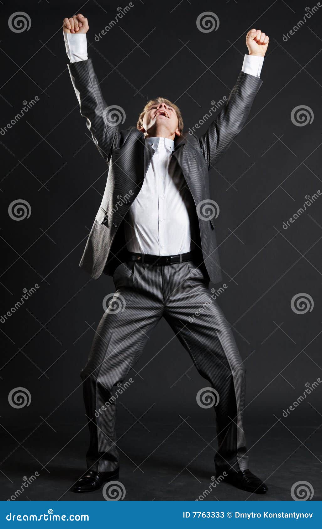 Happy Businessman is Very Glad Stock Image - Image of standing, glad ...