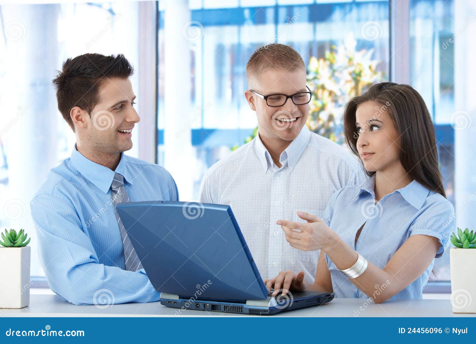 Happy Businesspeople at Work Stock Photo - Image of collaboration ...