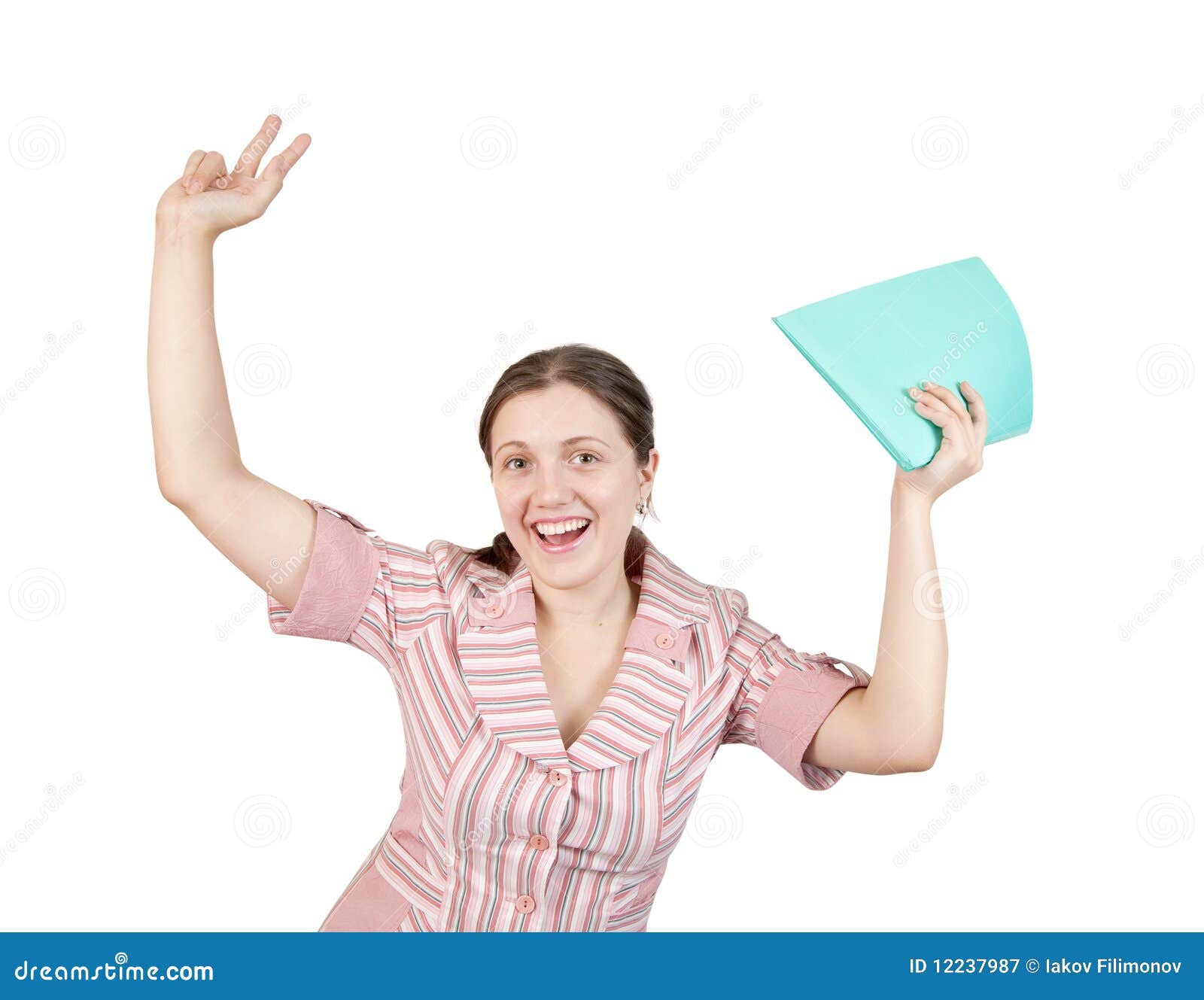 Happy Businesswoman with Documents Stock Image - Image of model, beauty ...