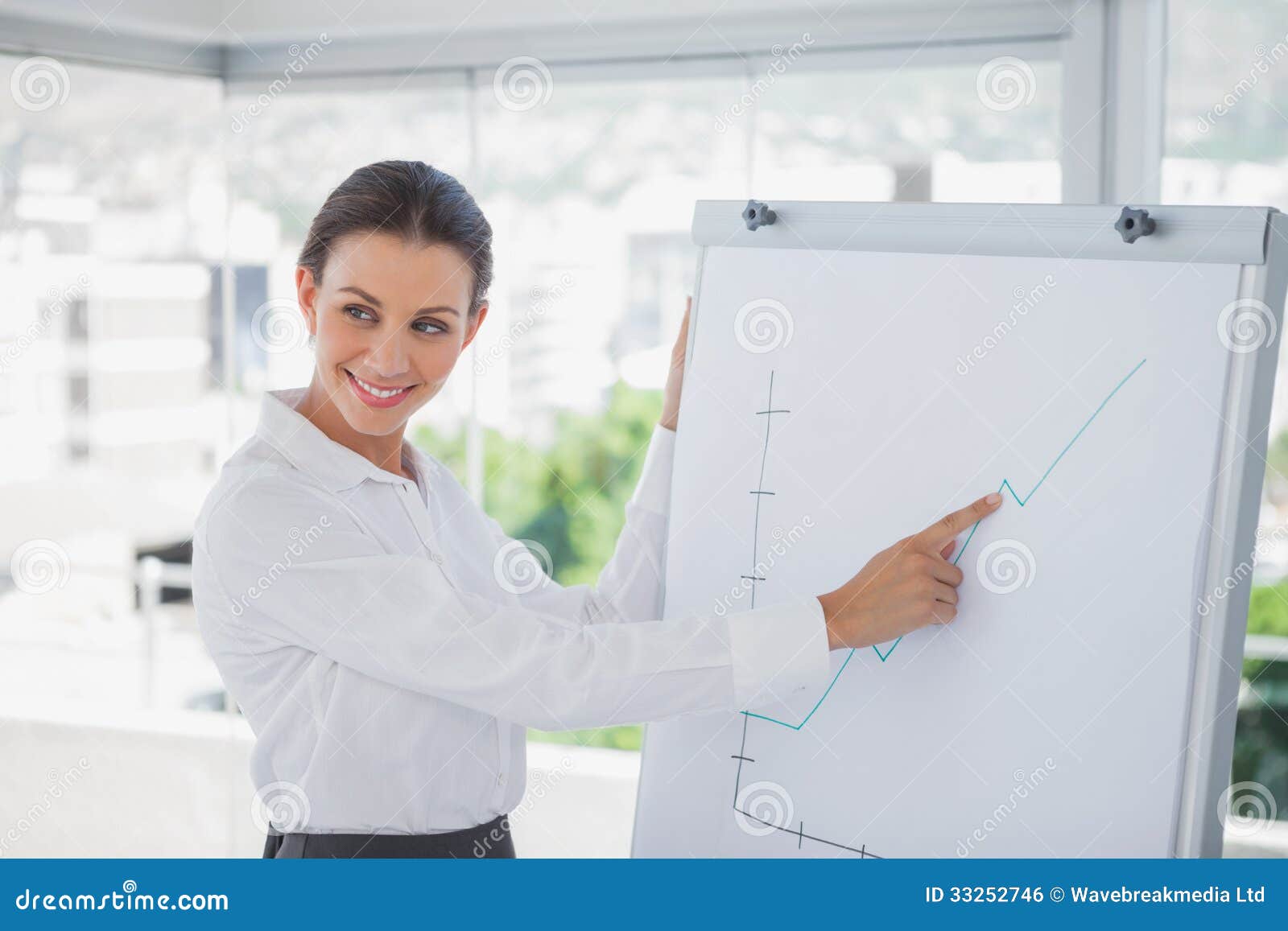 Happy Businesswoman Presenting a Graph Stock Photo - Image of happy ...