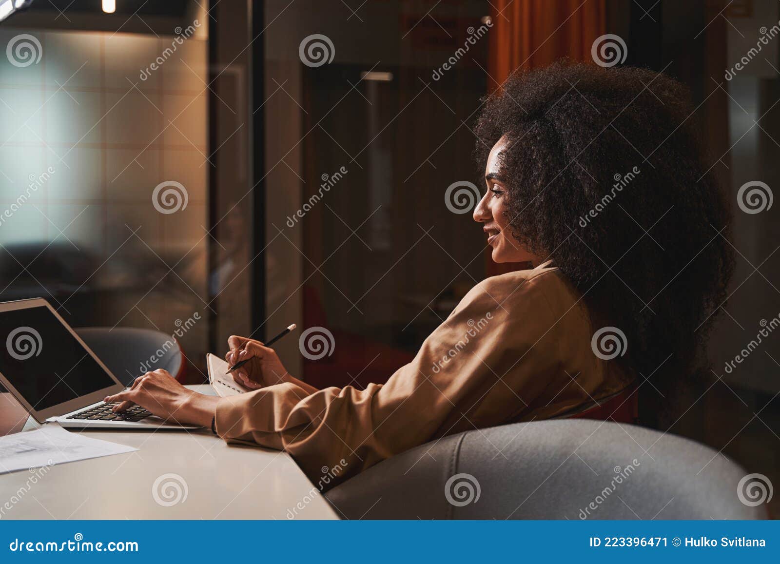 Only Boss Staying in the Office Late in the Evening Stock Image - Image ...