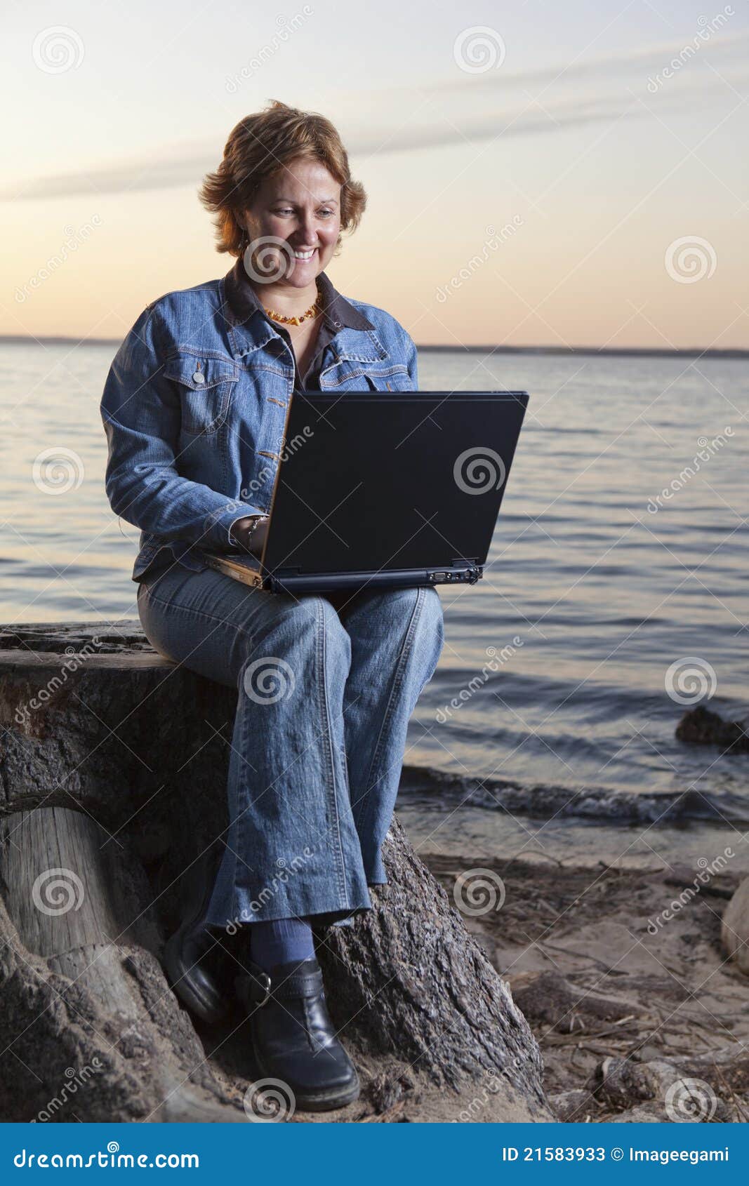 Happy Businesswoman Teleworking Stock Image - Image of enjoy, lady ...