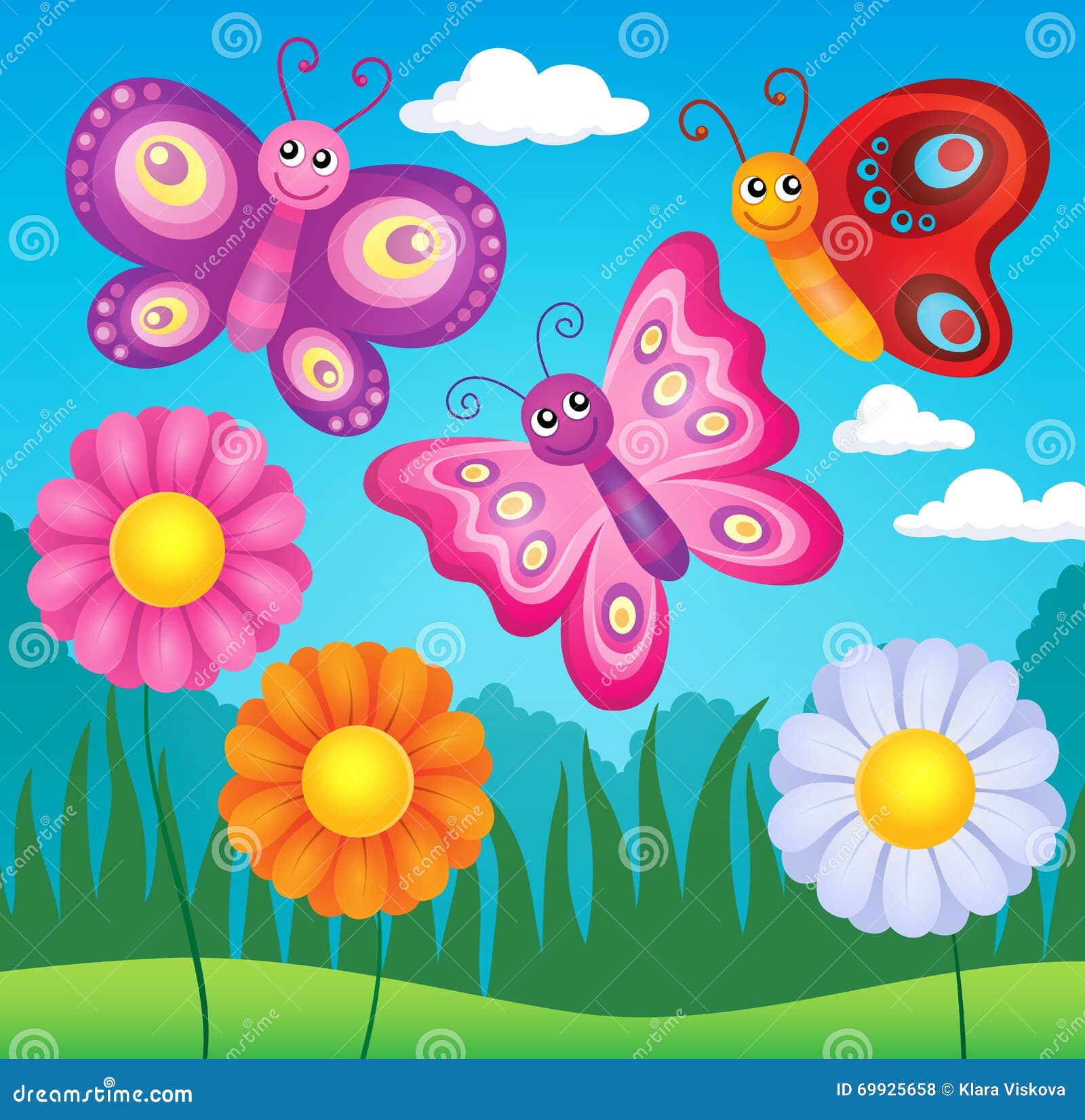 Happy Butterflies Theme Image 3 Stock Vector - Illustration of insect ...