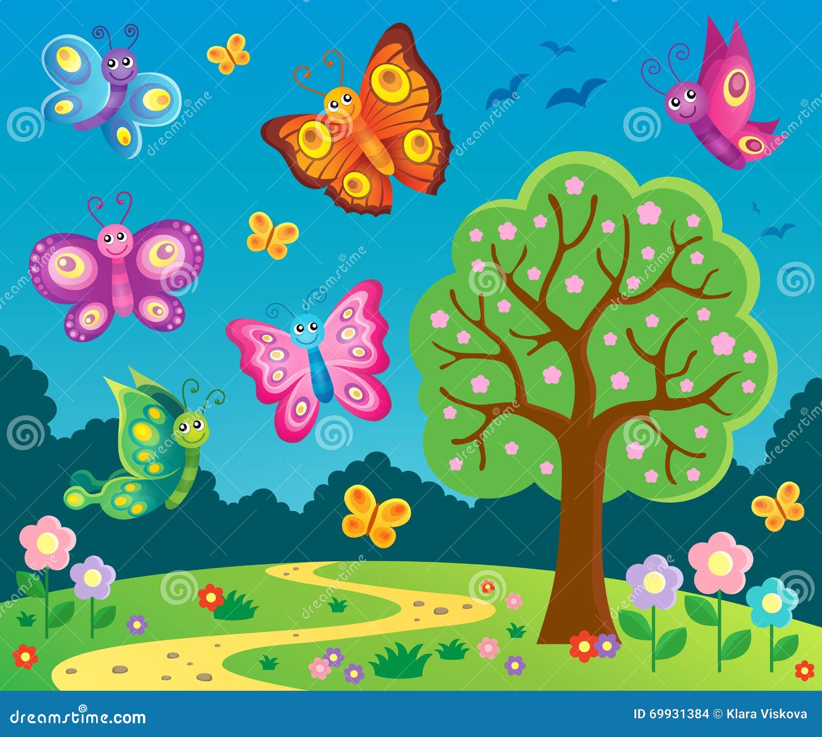 Happy Butterflies Theme Image 6 Stock Vector - Illustration of ...