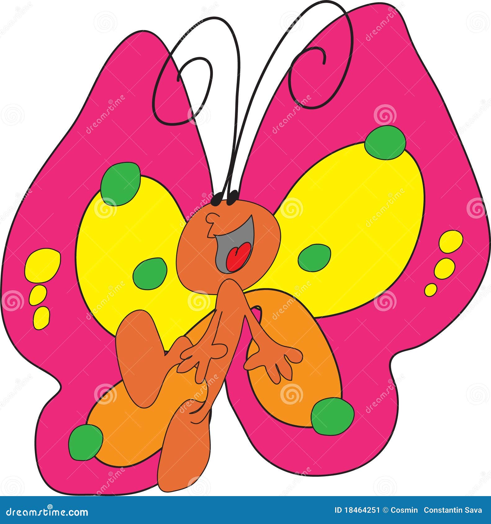 Happy butterfly stock illustration. Illustration of beauty - 18464251