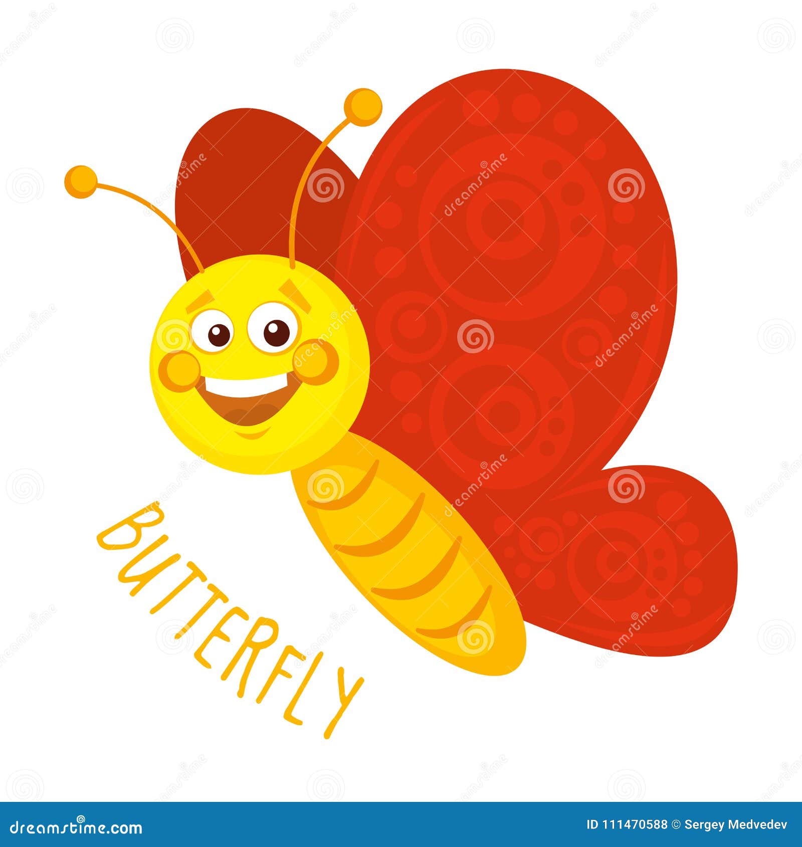 Happy Butterfly Illustration Stock Illustration - Illustration of ...