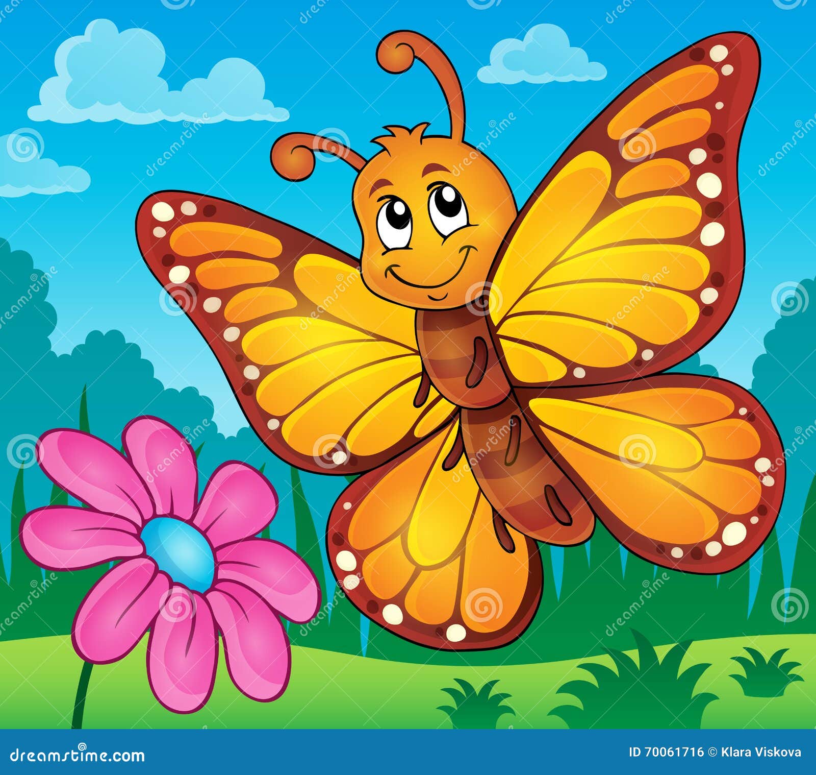 Happy Butterfly Topic Image 2 Stock Vector - Illustration of midair ...