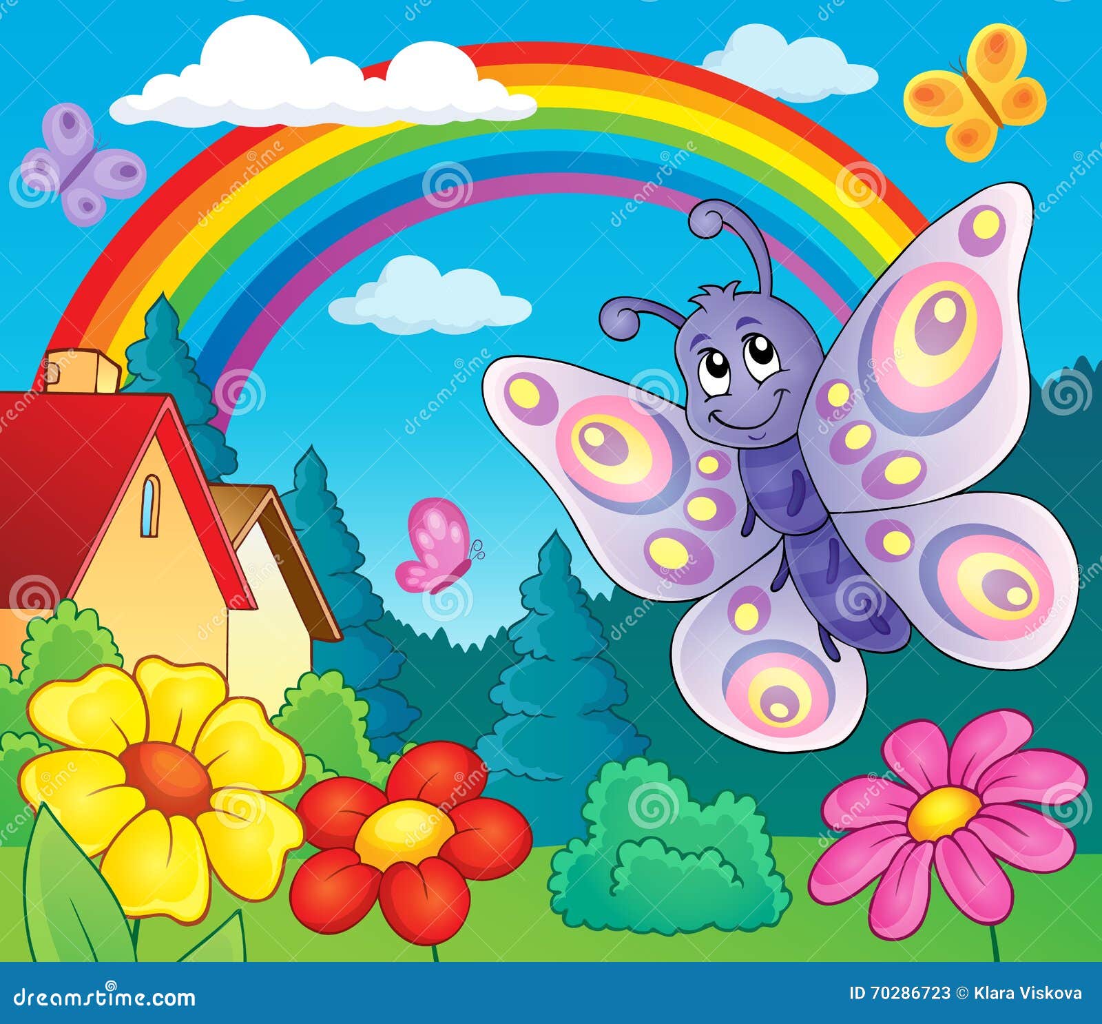 Happy Butterfly Topic Image 6 Stock Vector - Illustration of smiling ...