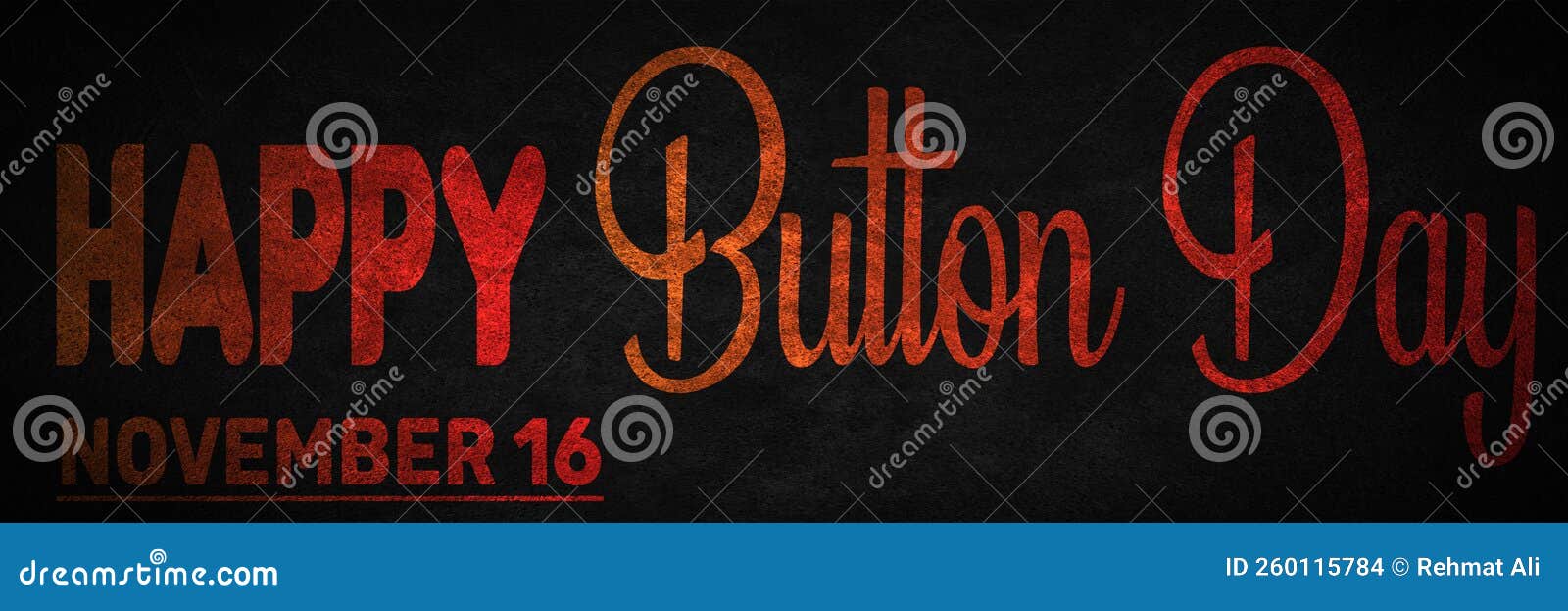 Happy Button Day, November 16. Calendar of November Retro Text Effect ...