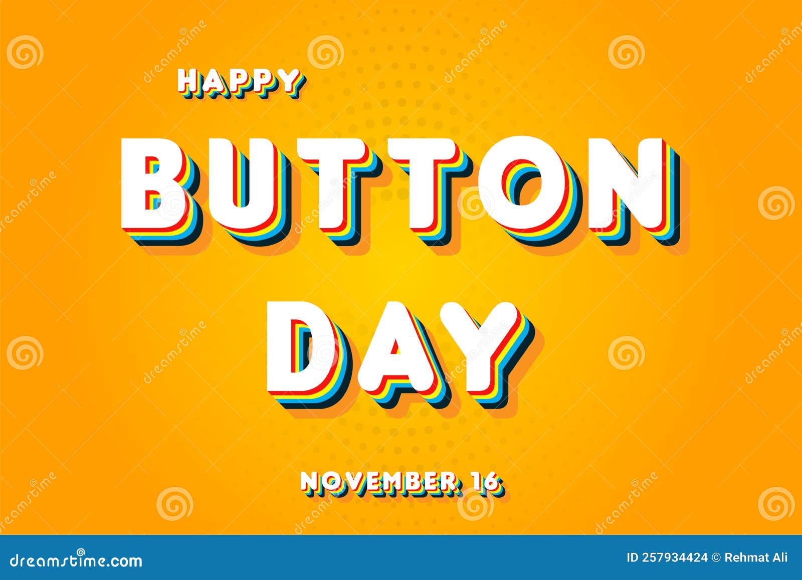 Happy Button Day, November 16. Calendar of November Retro Text Effect ...
