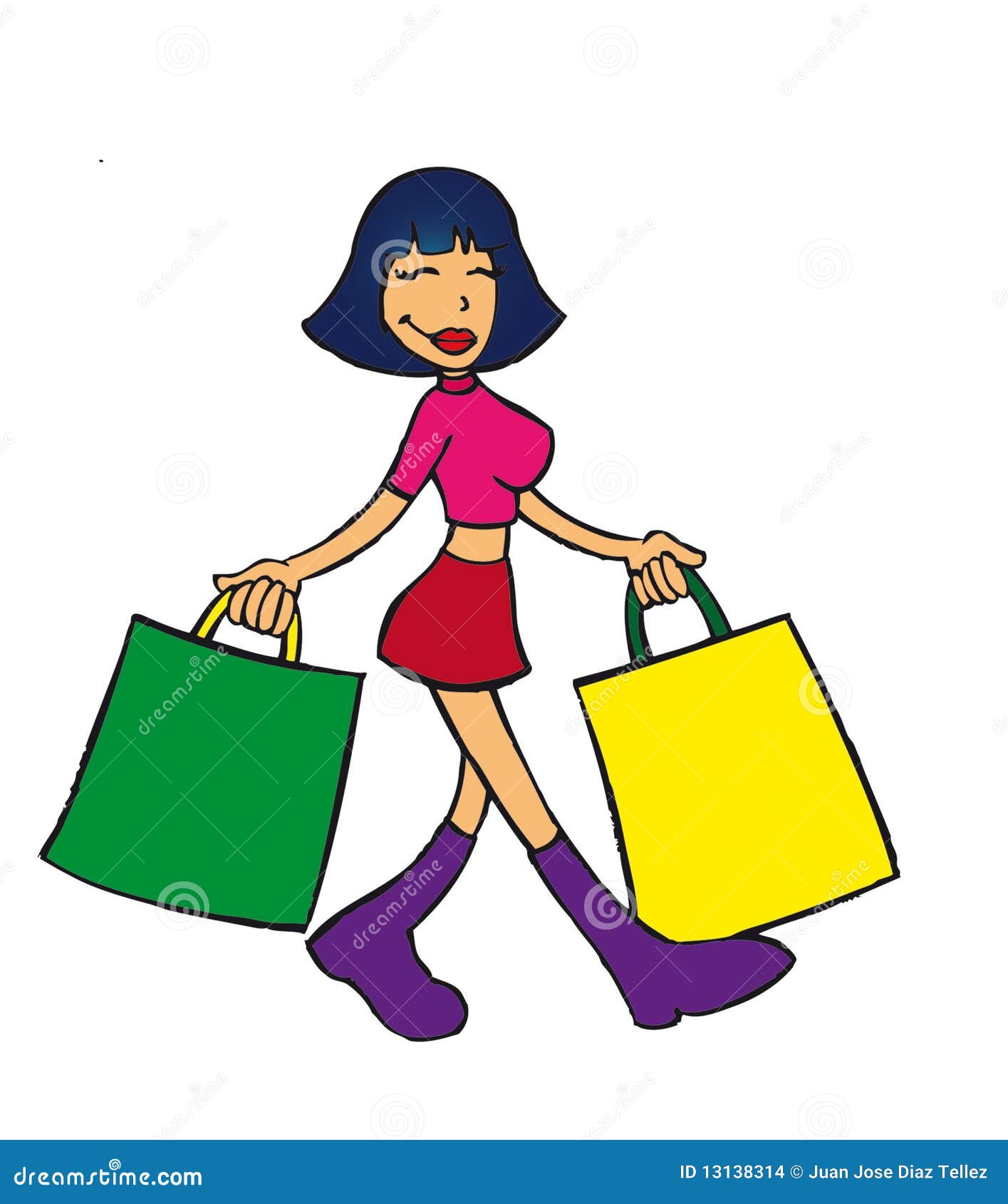 Happy buyer stock vector. Illustration of boots, design - 13138314