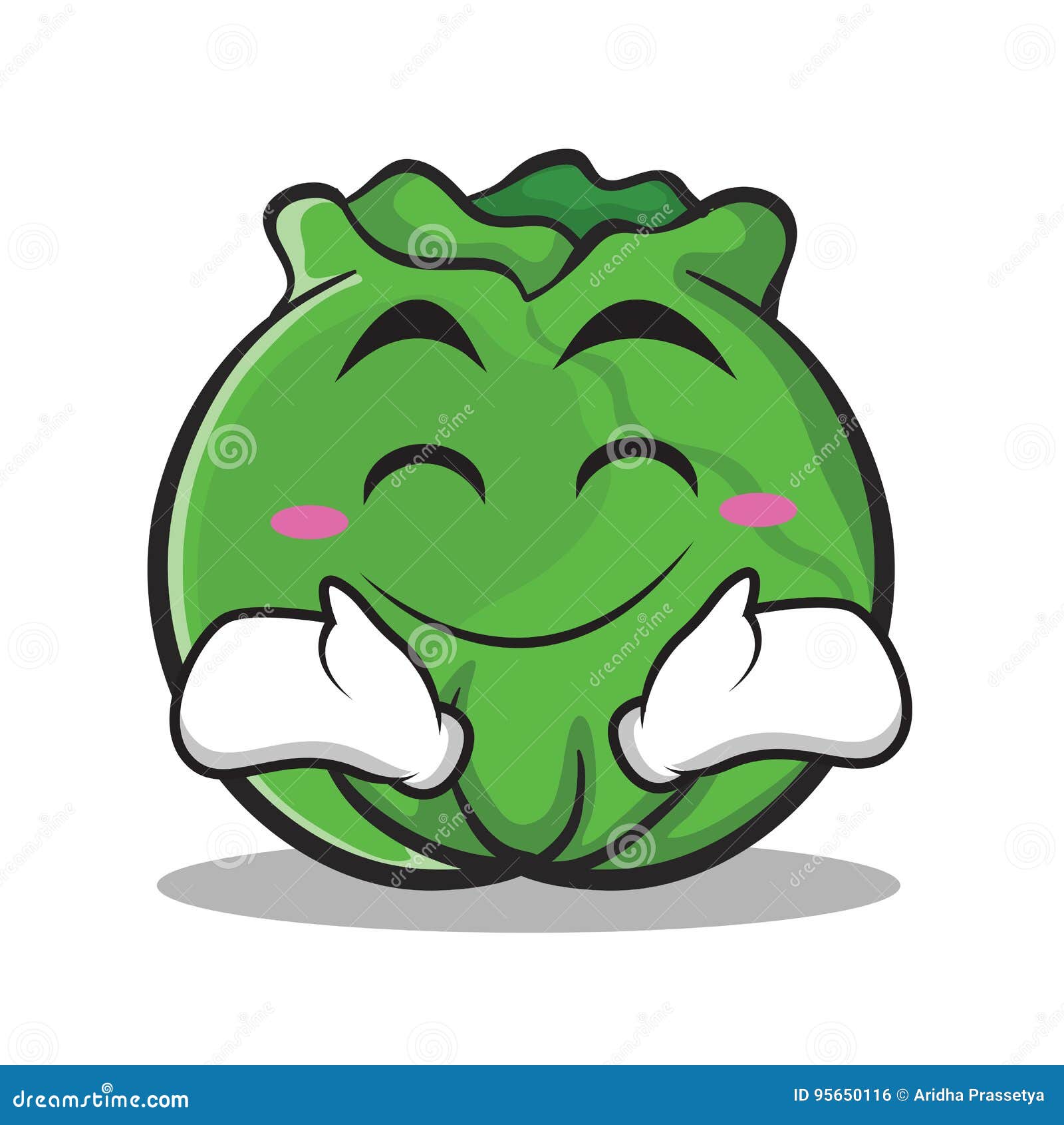 Happy Cabbage Cartoon Character Style Stock Vector - Illustration of ...