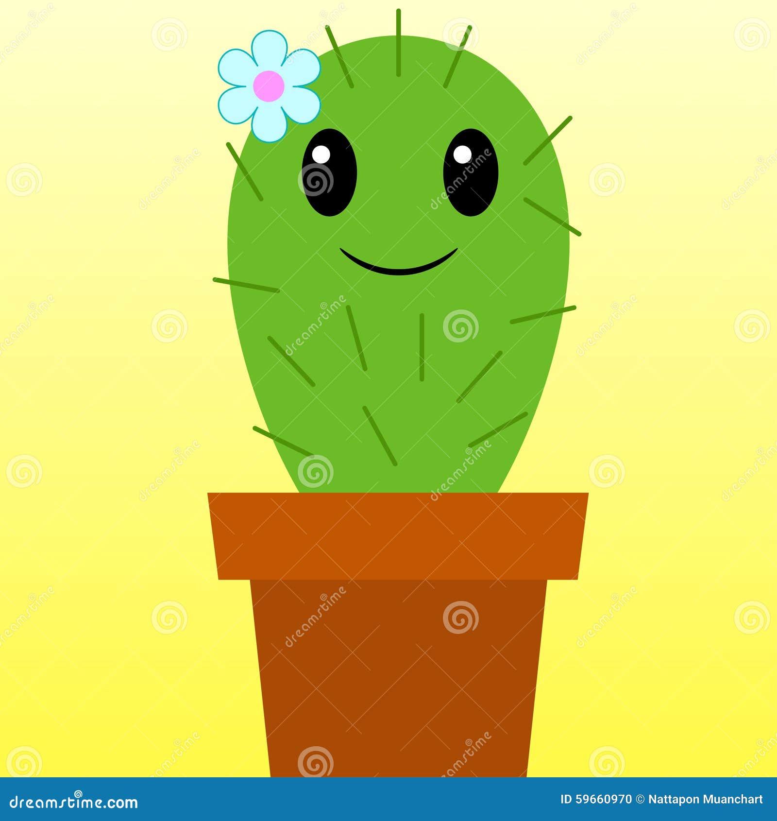 Happy cactus stock illustration. Illustration of icon - 59660970