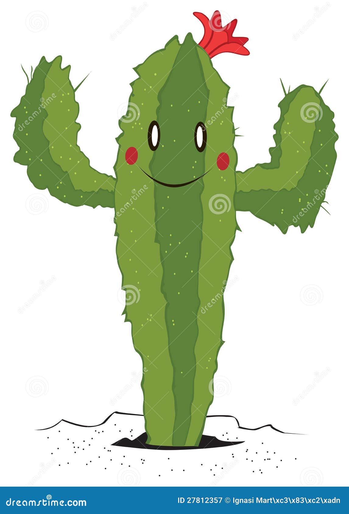 Happy cactuss stock vector. Illustration of symbol, characterization ...