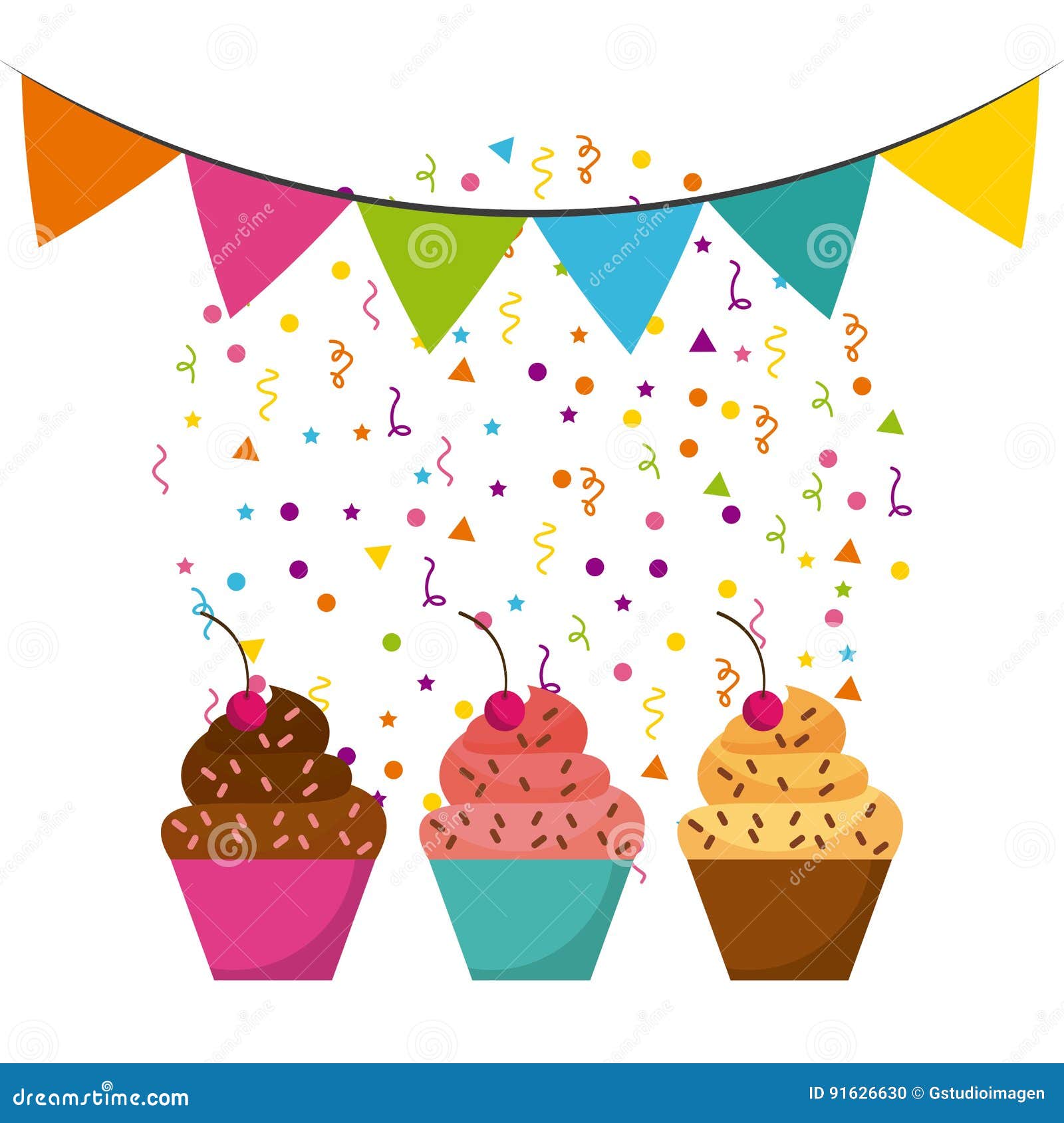 Happy cake celebration stock vector. Illustration of graphic - 91626630