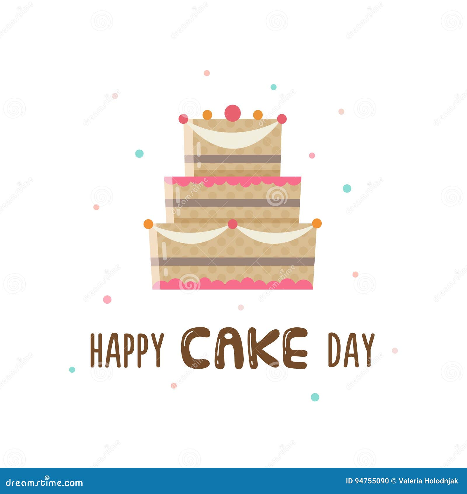 Happy Cake Day. Greeting Card. Vector Illustration. Stock Vector ...