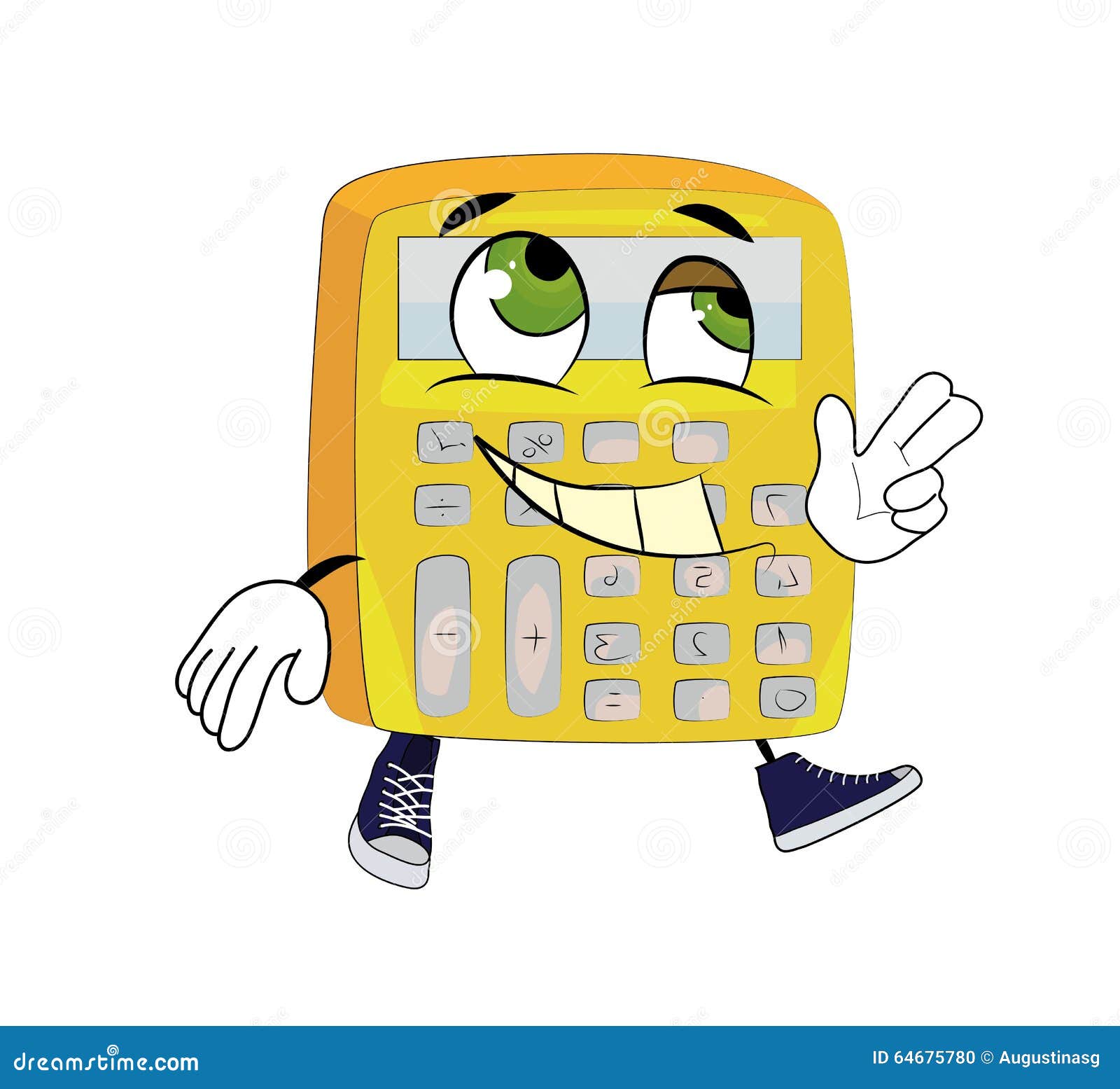 Happy calculator cartoon stock illustration. Illustration of glad ...