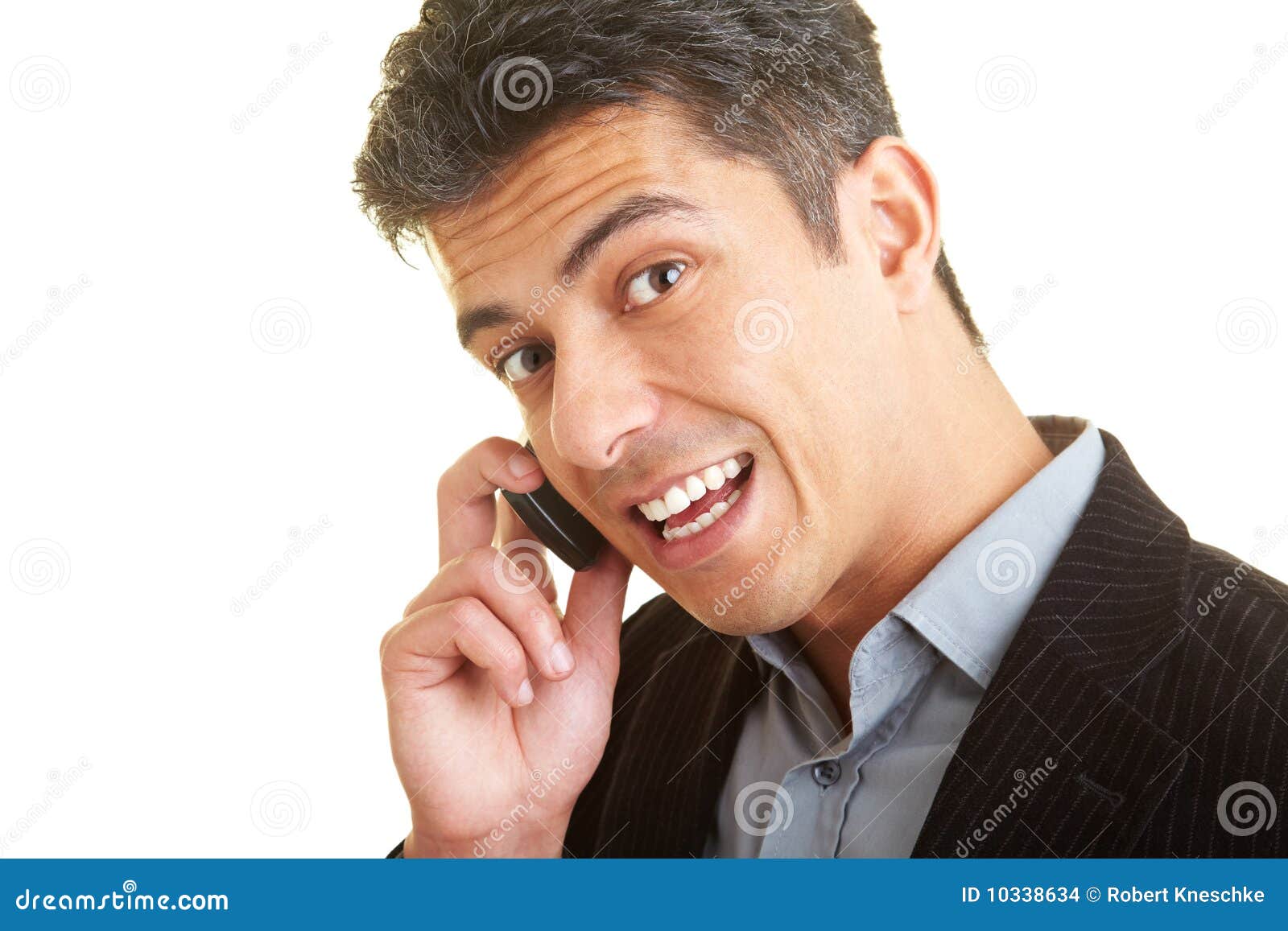 Happy call stock photo. Image of hair, businessman, gray - 10338634