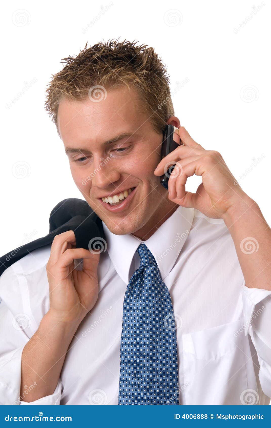 Happy Call stock photo. Image of happy, jacket, shirt - 4006888