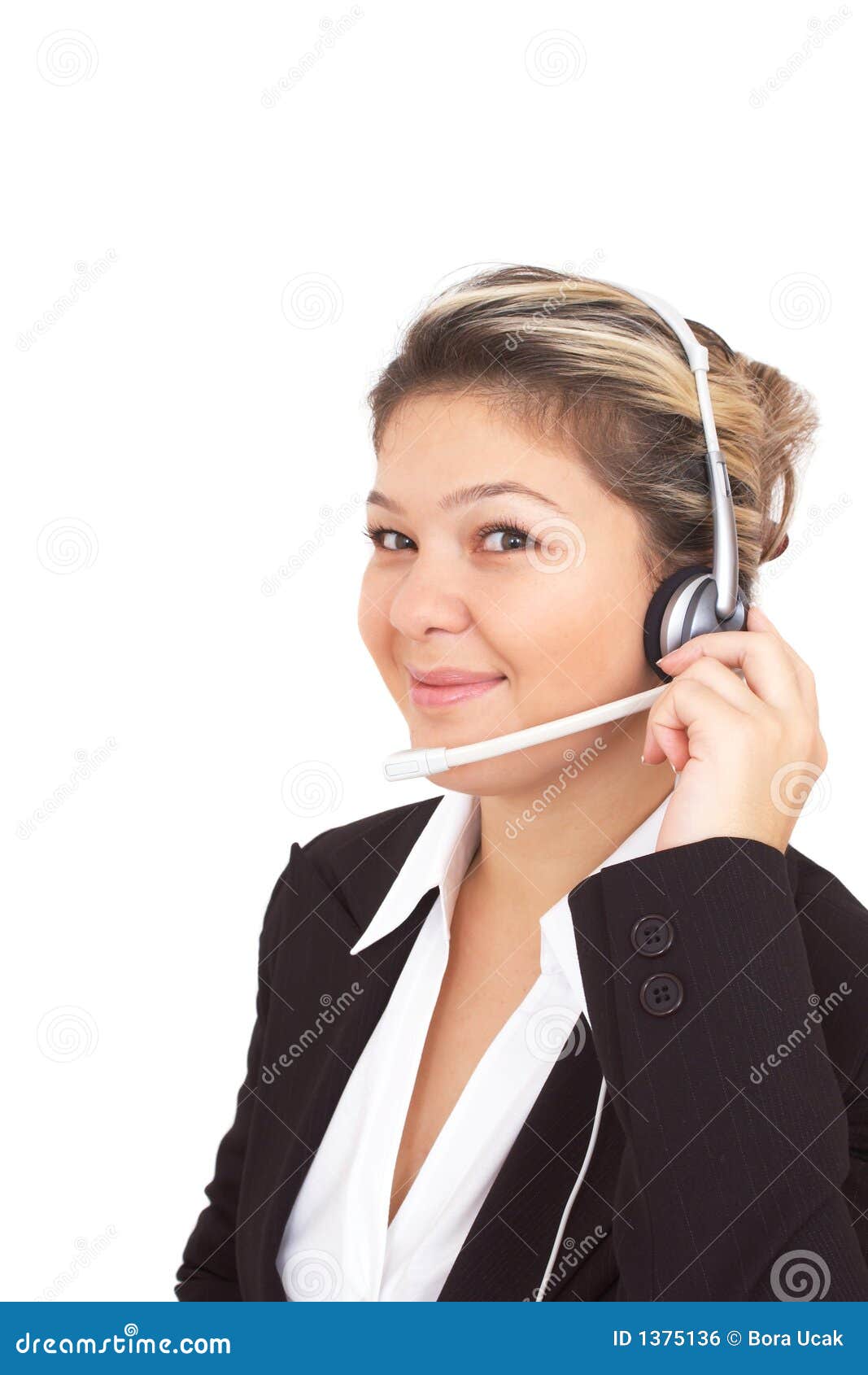 Happy call center stock photo. Image of looking, client - 1375136
