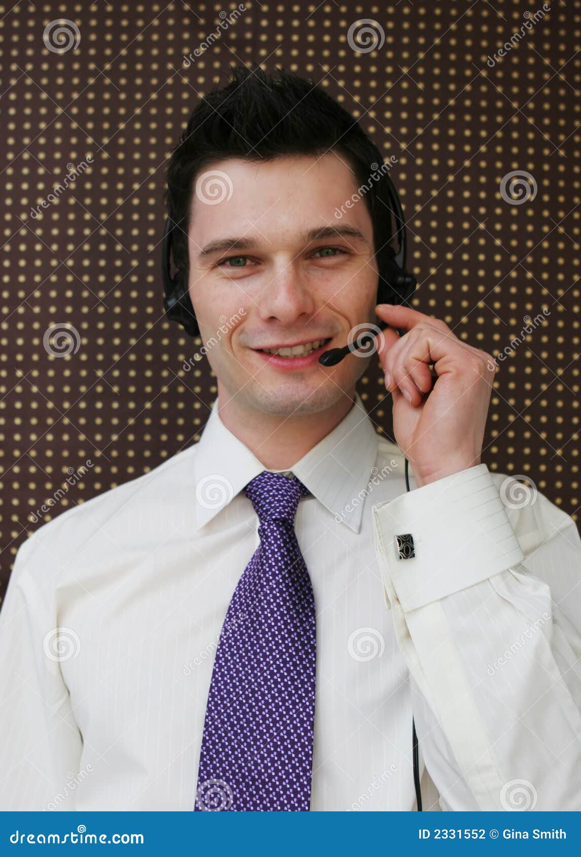 Happy call center operator stock photo. Image of industry - 2331552