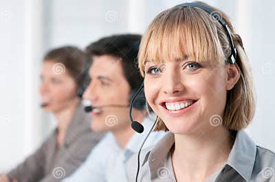 Happy Call Center Operators Stock Photo - Image of hotline, caucasian ...