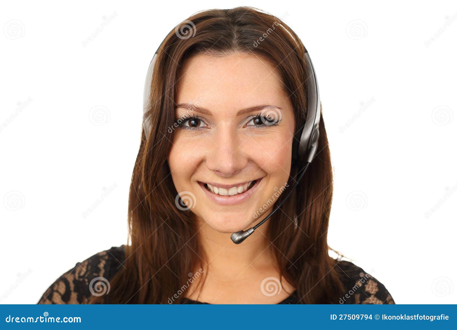 Happy callcenter agent stock photo. Image of agent, communicate - 27509794