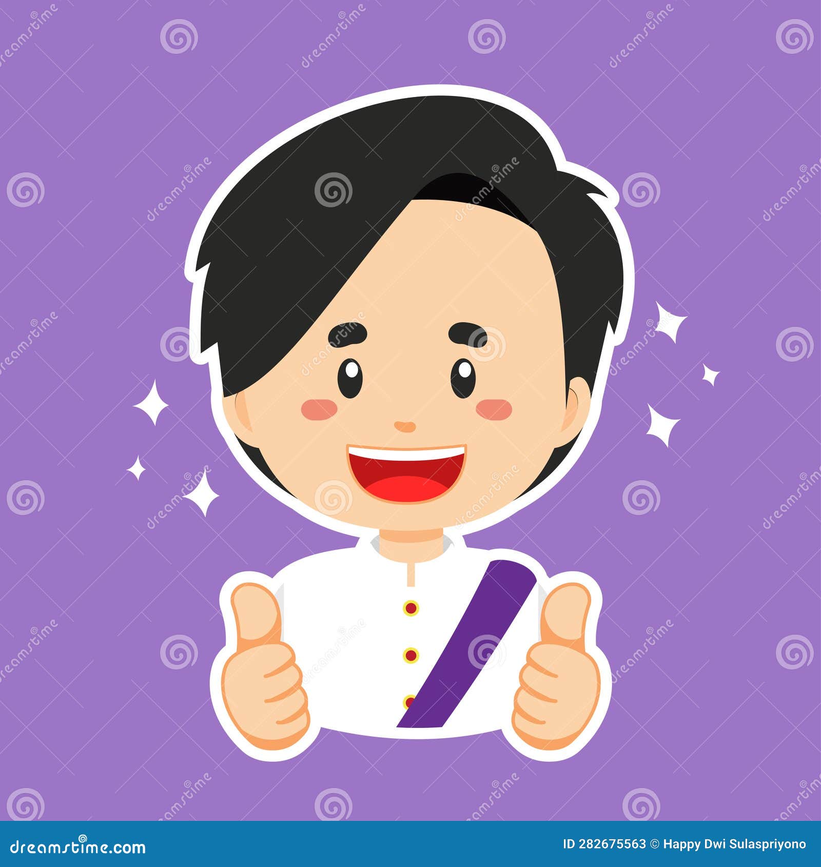 Happy Cambodia Character Sticker Stock Vector - Illustration of family ...