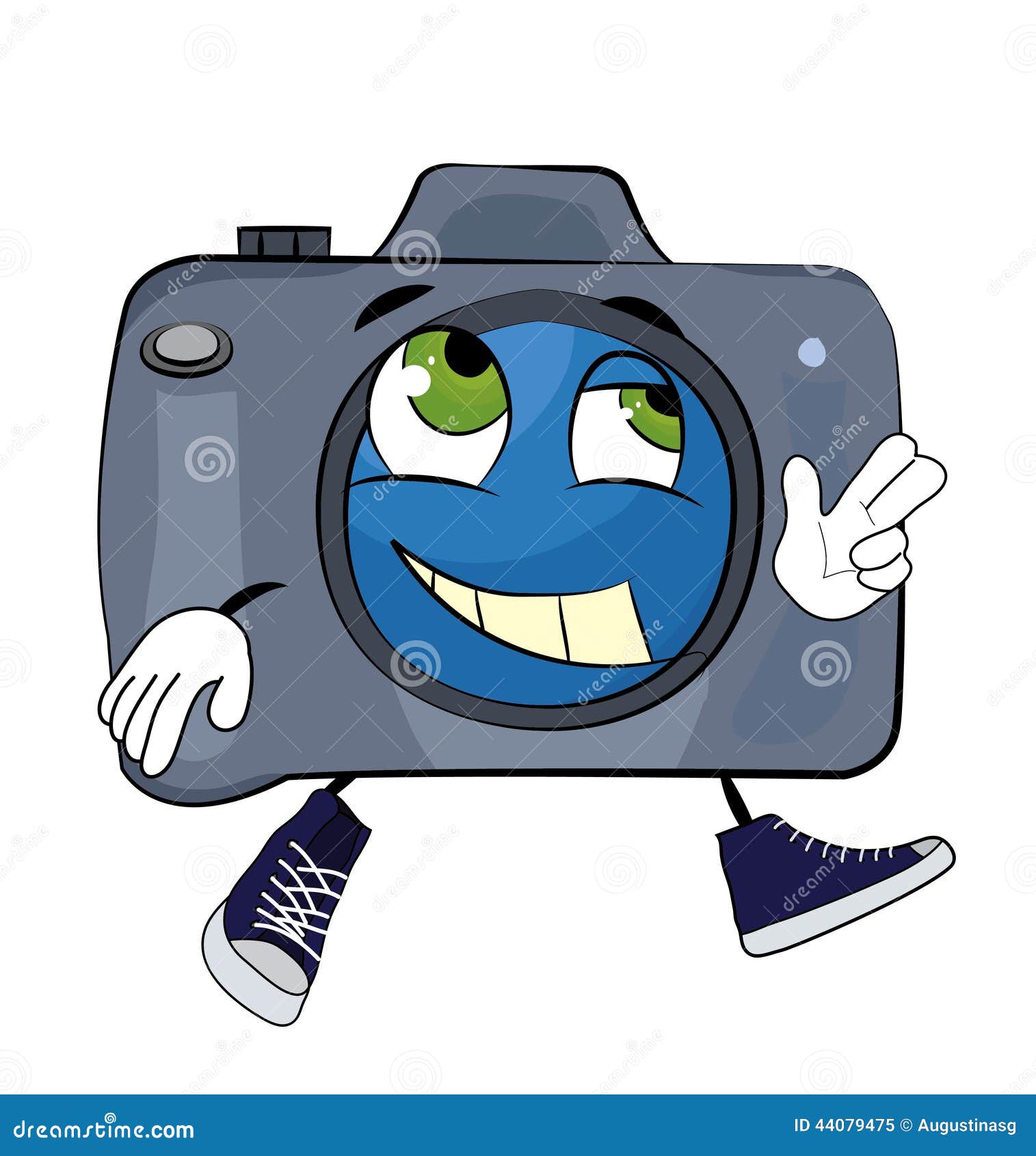 Happy Camera cartoon stock illustration. Illustration of grey - 44079475