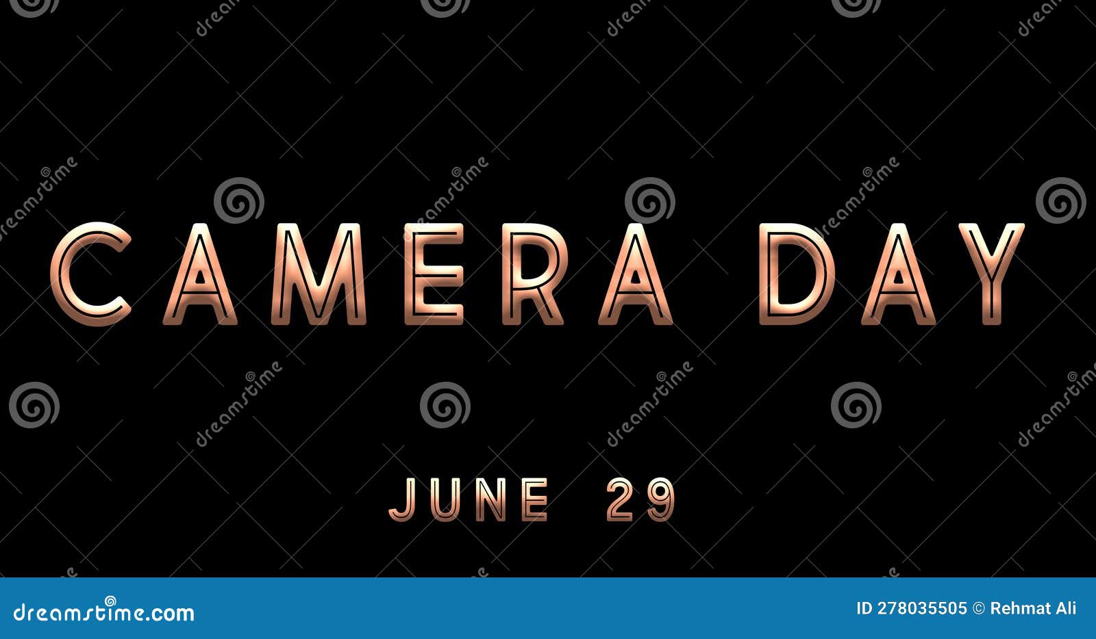 Happy Camera Day, June 29. Calendar of June Text Effect, Design Stock ...