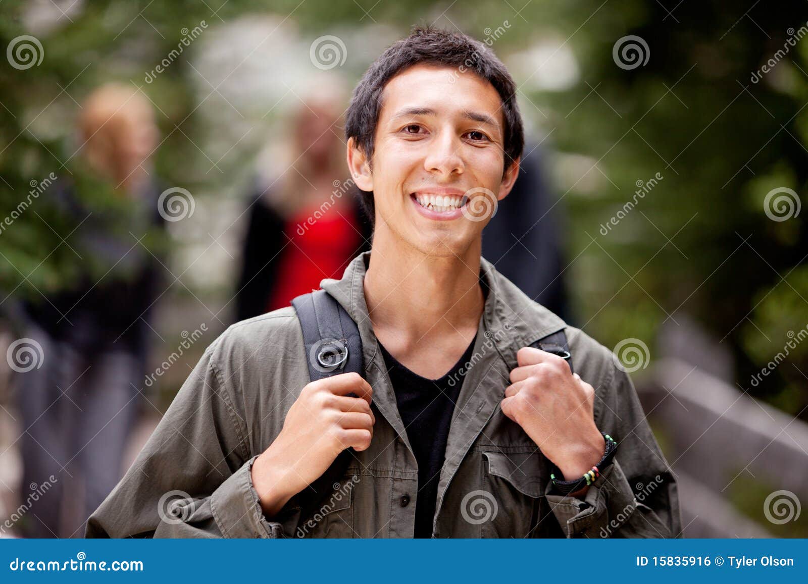 Happy Camper Man stock photo. Image of mixed, nature - 15835916