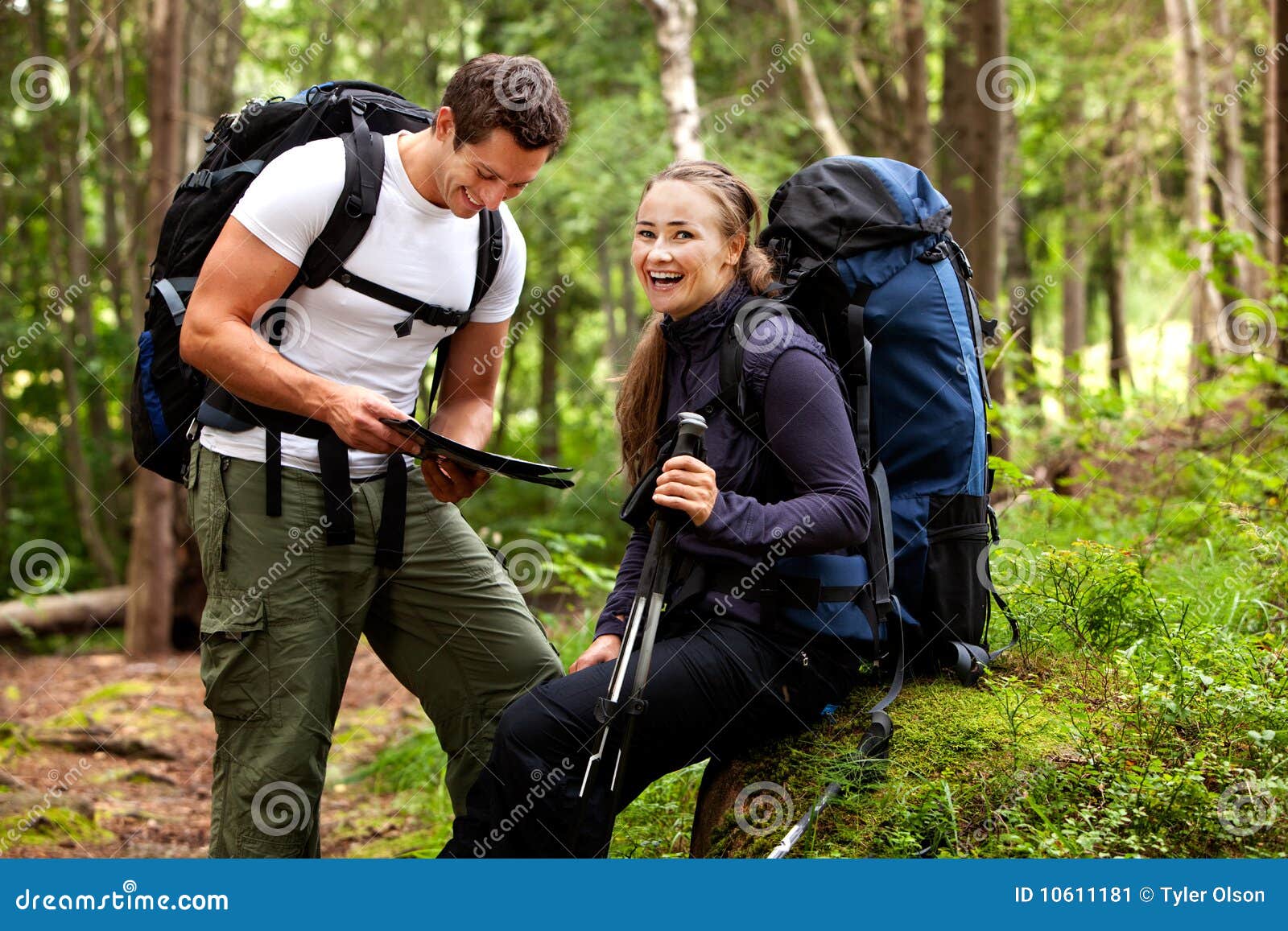 Happy Campers stock image. Image of hiking, navigate - 10611181
