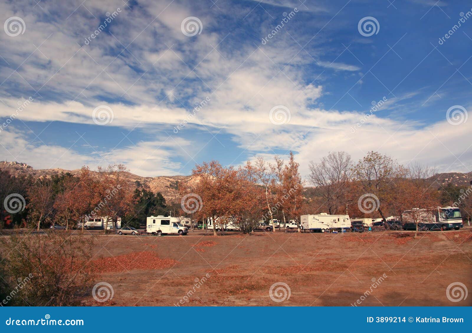 Happy Campers in an RV Park Stock Photo - Image of landscape, park: 3899214