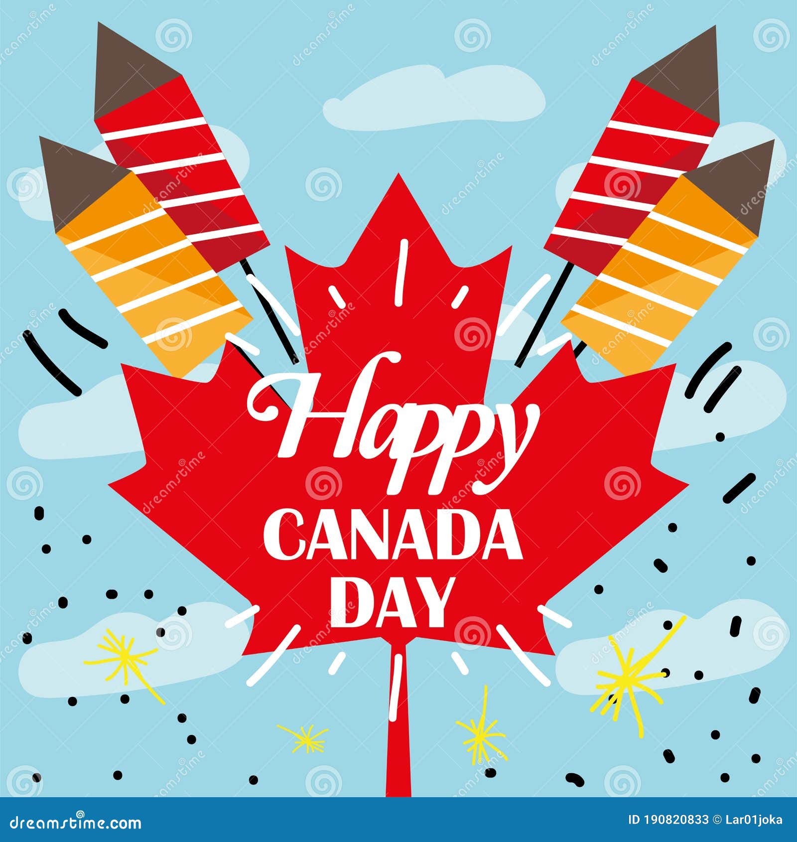 Happy Canada Day Card Cartoon Vector | CartoonDealer.com #190820833