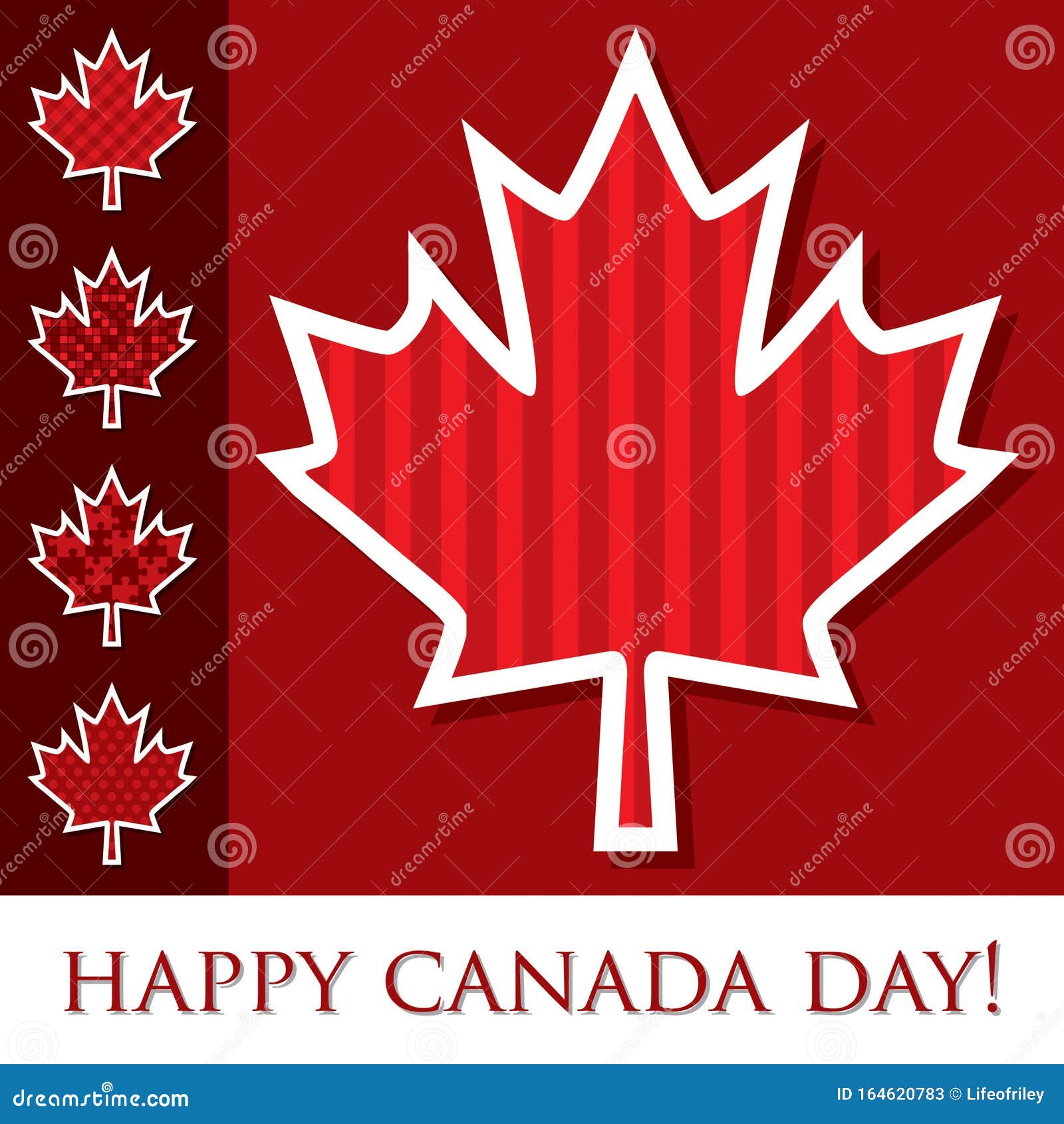 Happy Canada Day Maple Leaf Card Stock Vector - Illustration of event ...