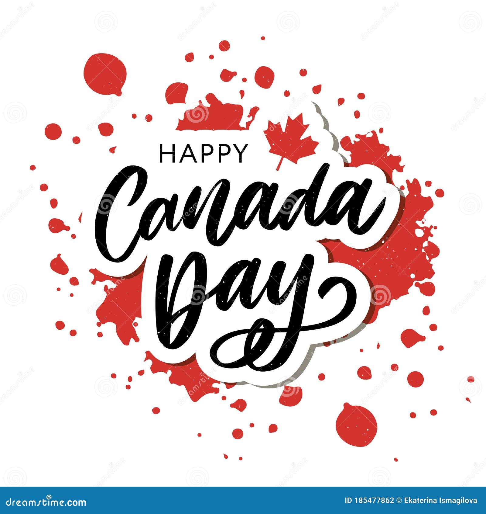 Happy Canada Day Hand Drawn Calligraphy Pen Brush Vector Stock ...