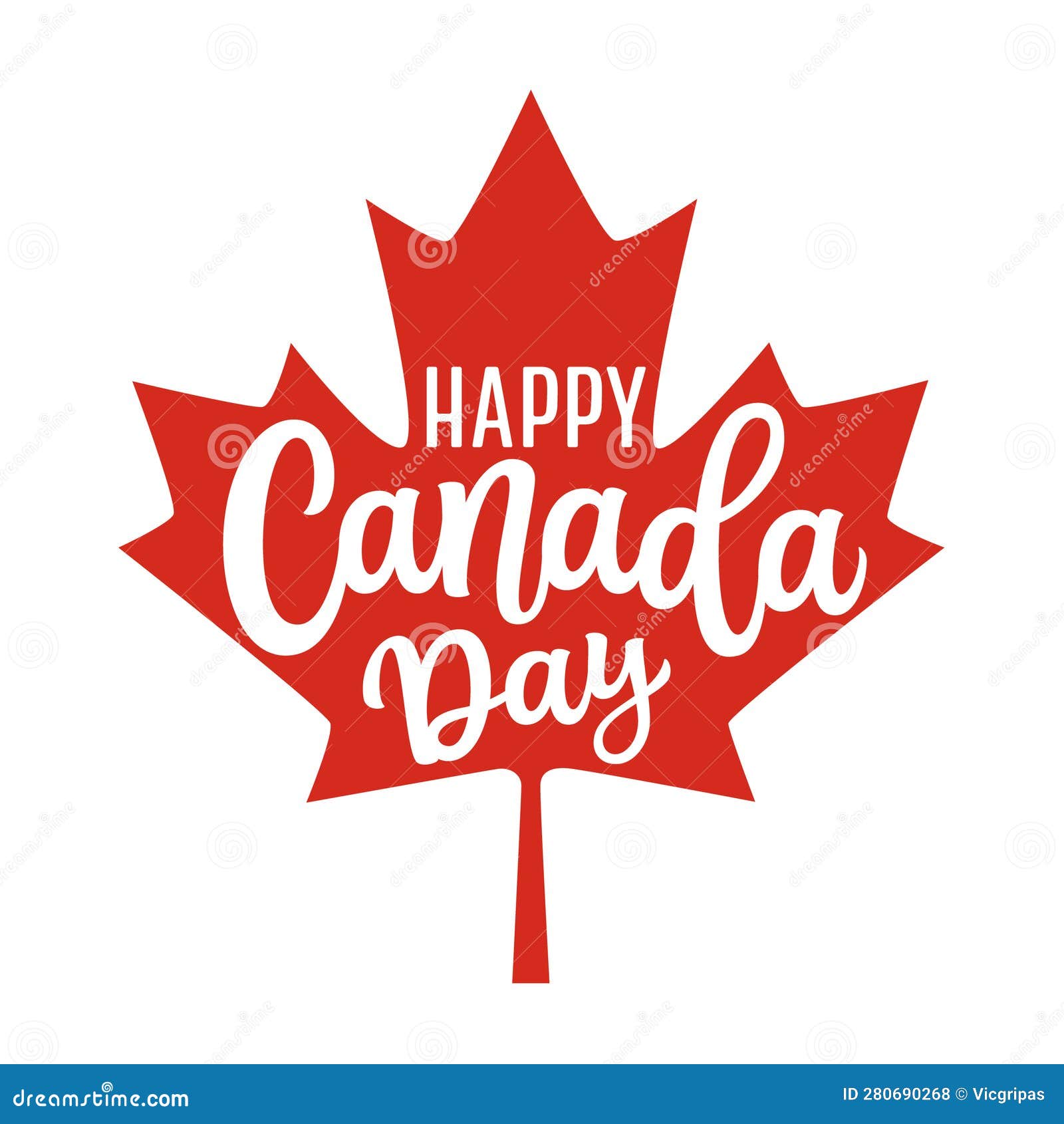 Happy Canada Day. Hand Lettering Stock Vector - Illustration of ...
